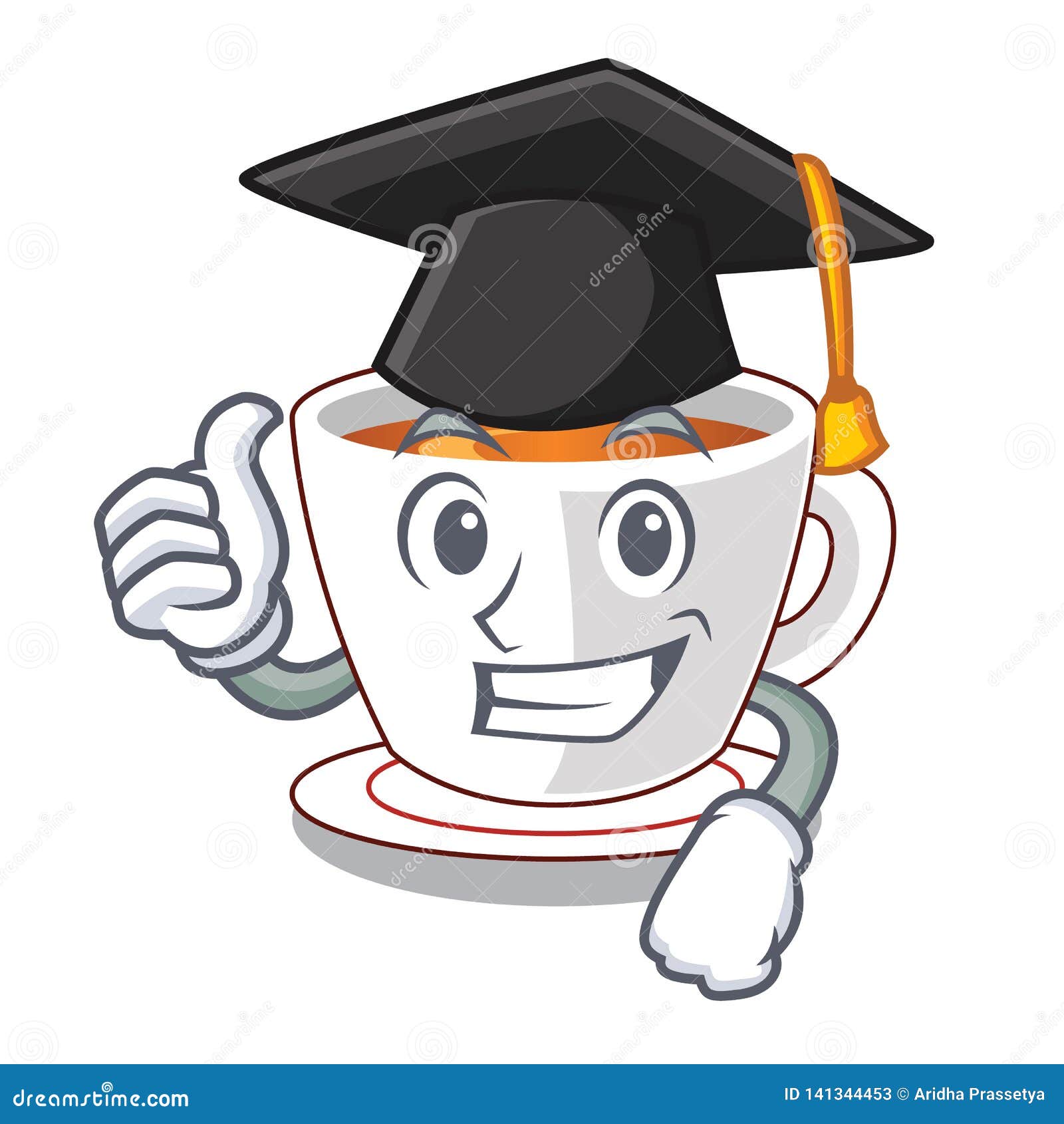 Graduation Cup Mint Tea the Shape Mascot Stock Vector - Illustration of ...