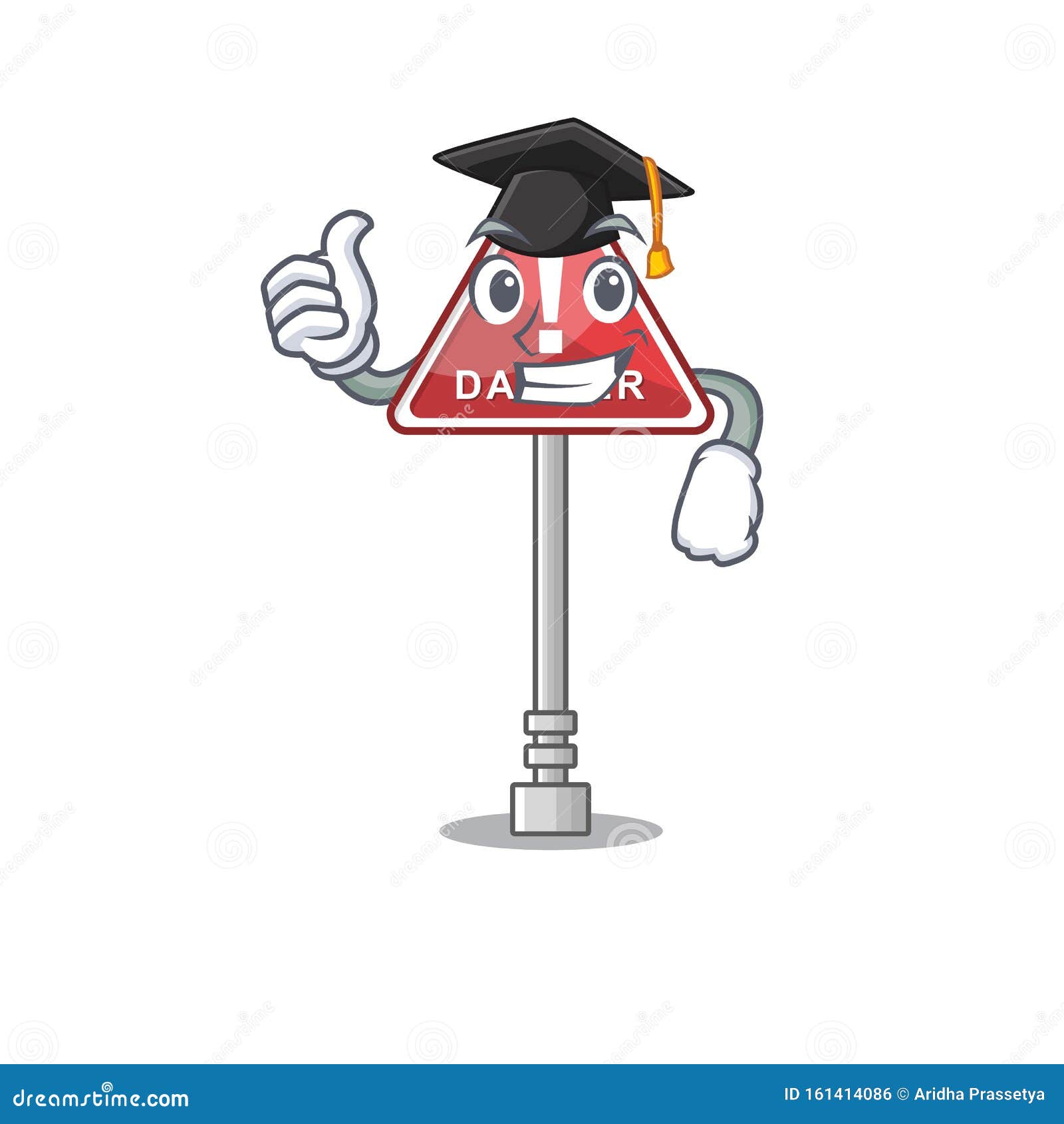 Graduation Danger Cartoon Isolated in the Character Stock Vector ...