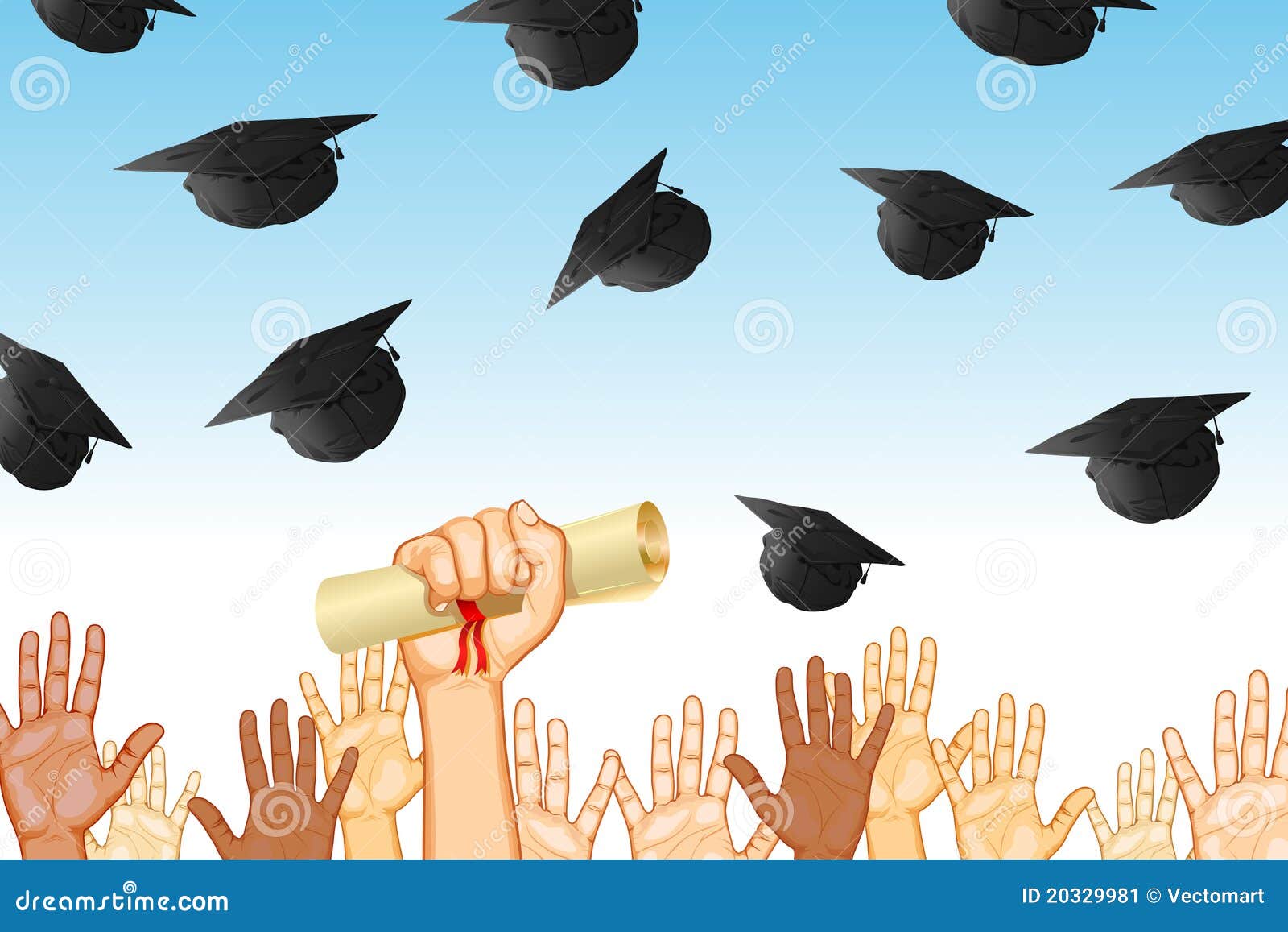 Graduation Day stock vector. Illustration of adult, editable - 20329981