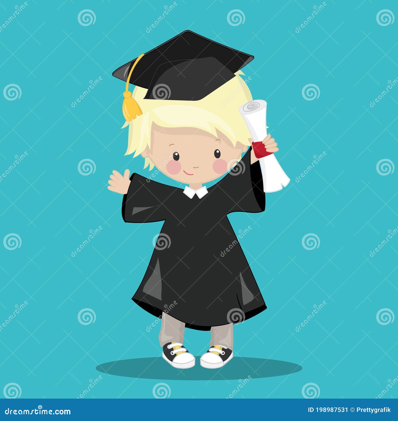 Graduation day boy 11 stock vector. Illustration of vector - 198987531