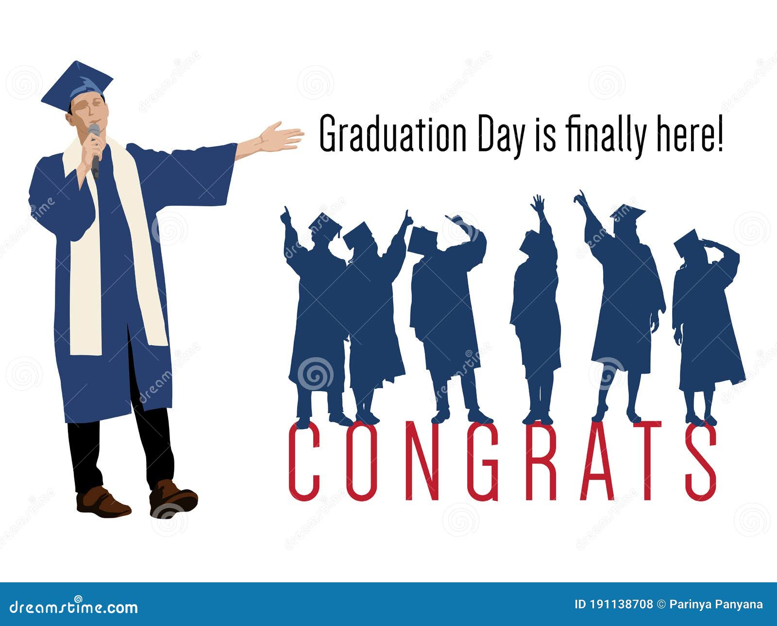 Graduation Day stock vector. Illustration of board, isolated - 191138708