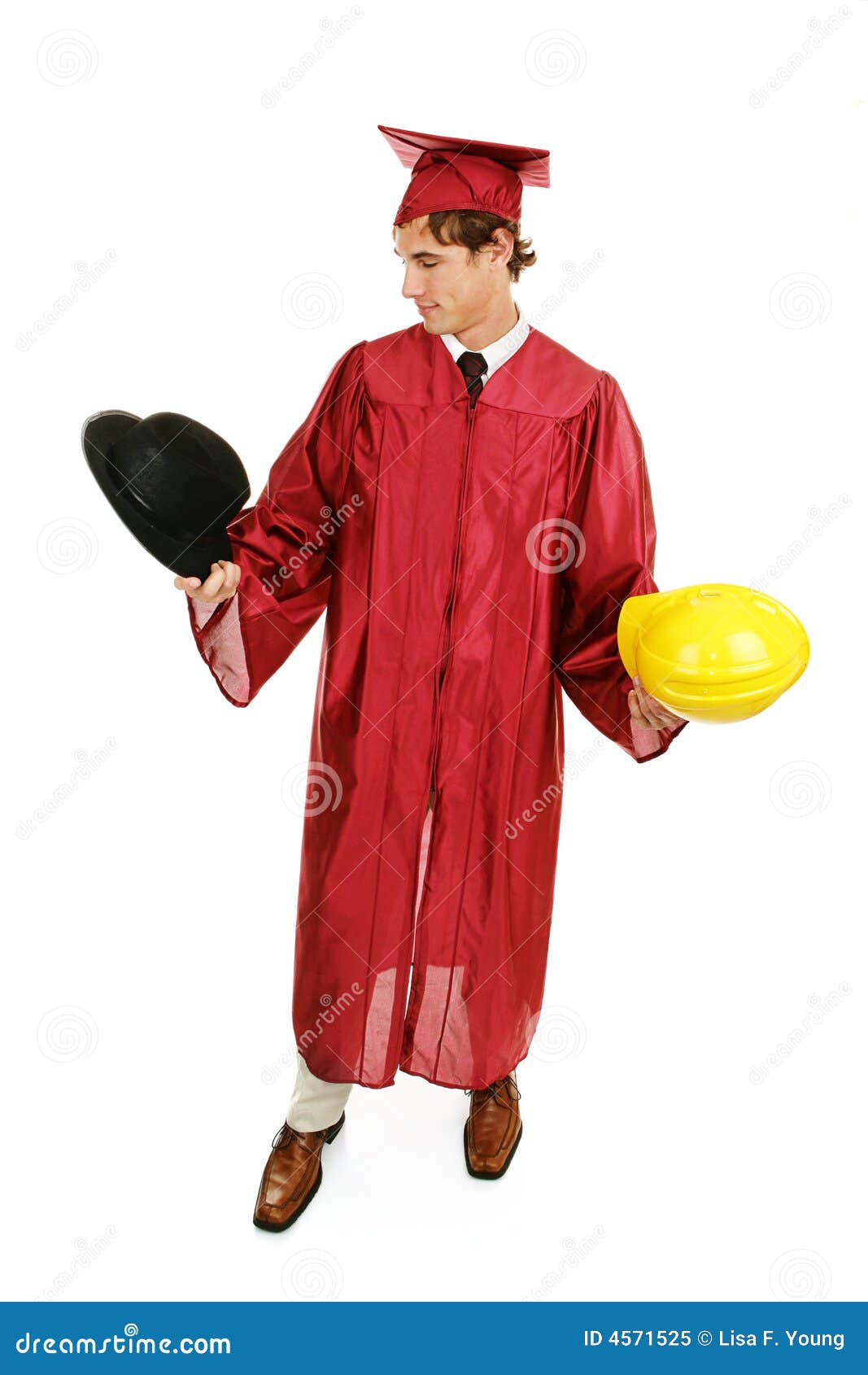 Confusing Graduation Man Thinking About Career Plan Royalty-Free Stock ...