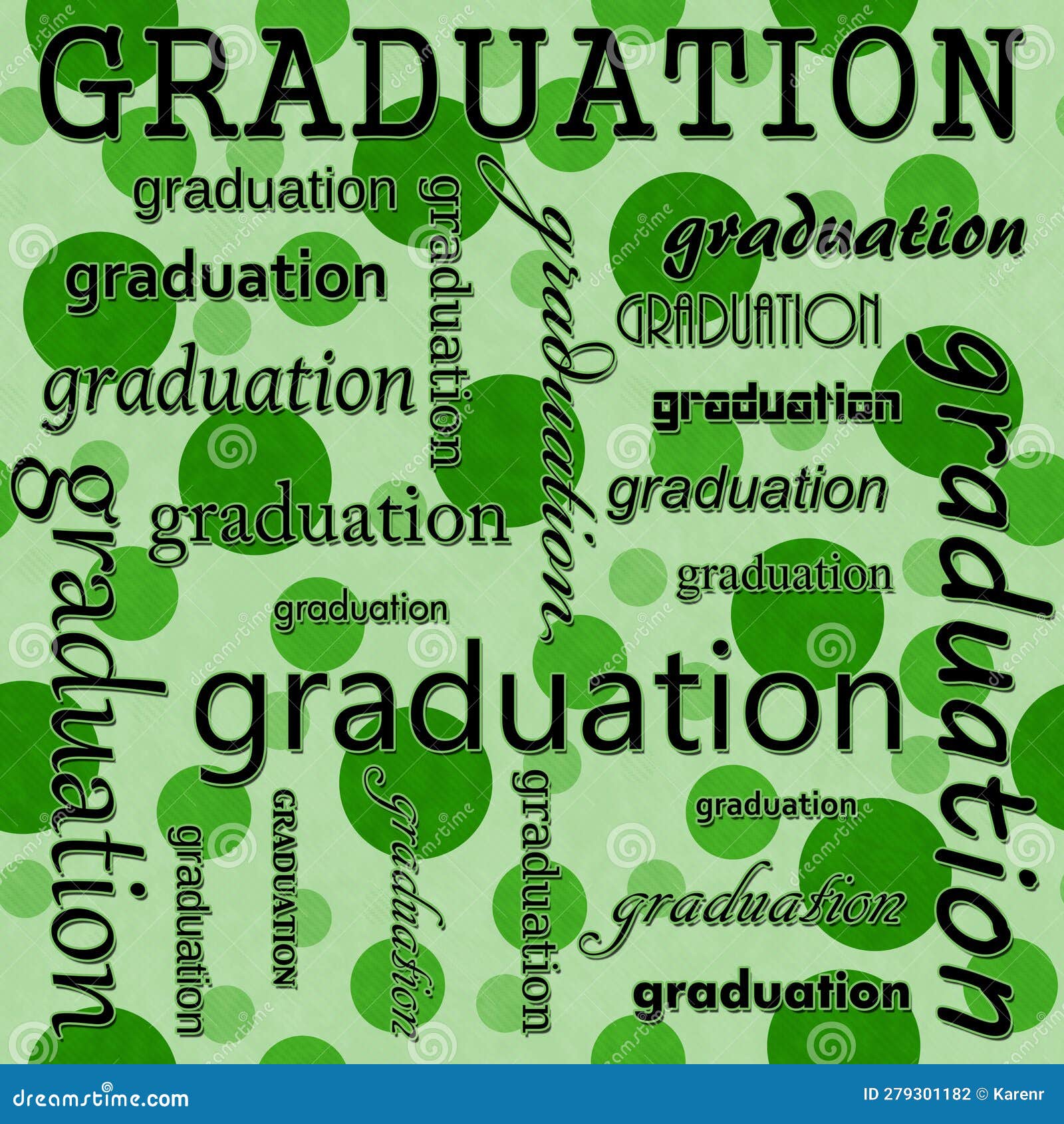 Graduation Design with Green Polka Dot Tile Pattern Repeat Background ...