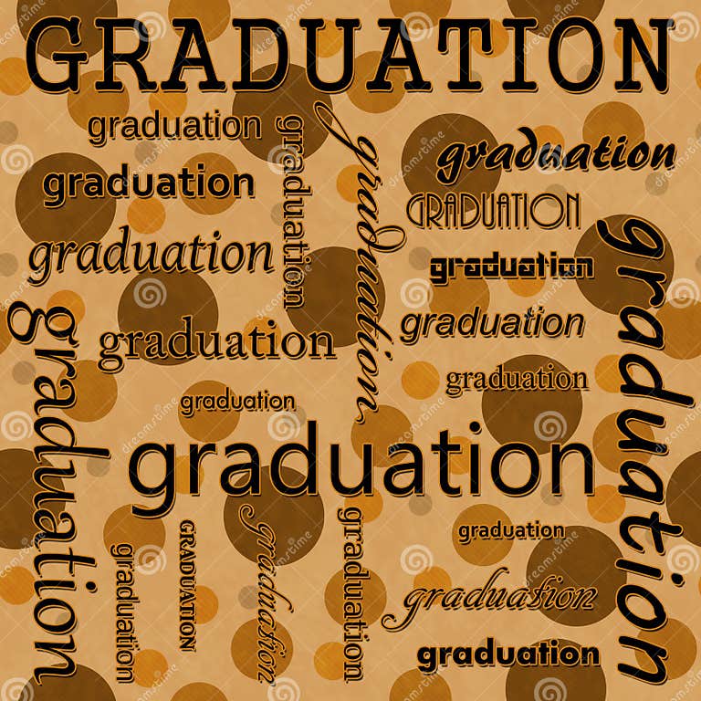 Graduation Design with Orange Polka Dot Tile Pattern Repeat Background ...
