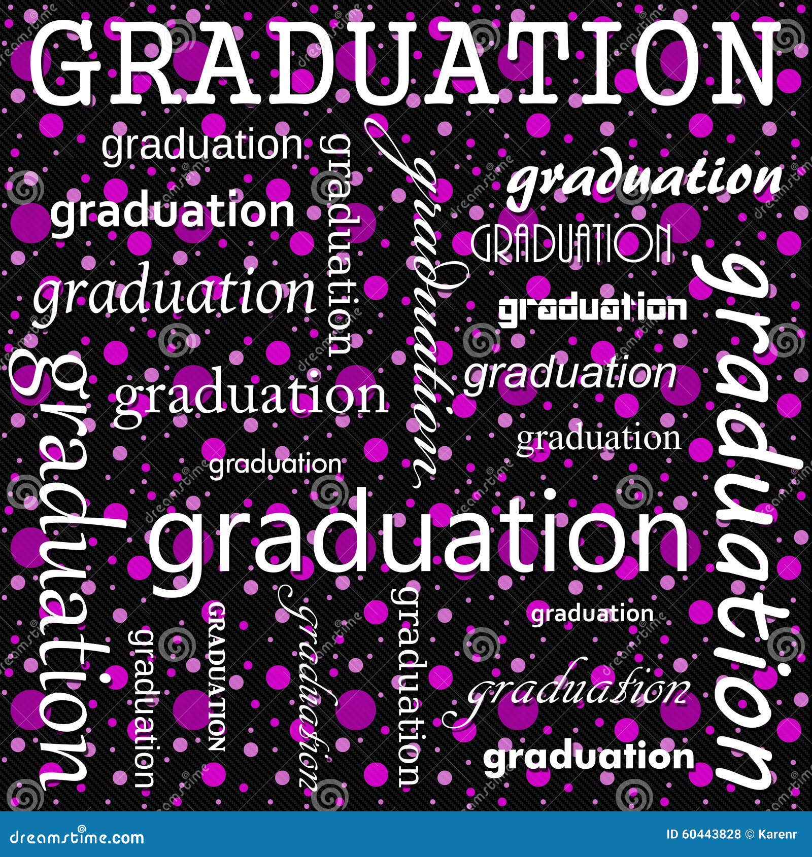Graduation Design with Pink and Black Polka Dot Tile Pattern Rep Stock ...