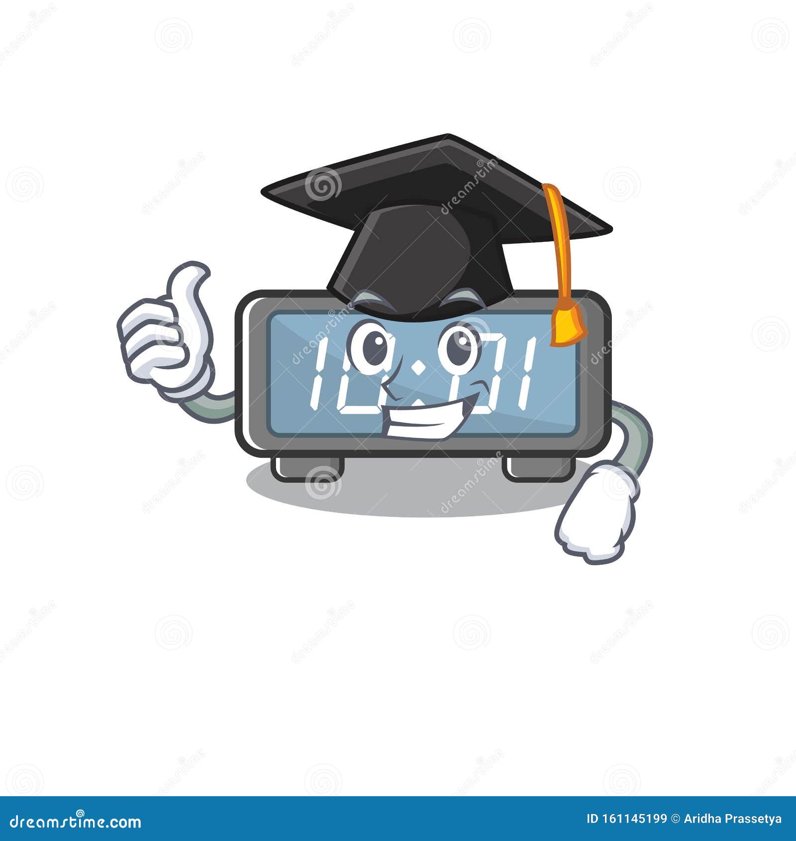 Graduation Digital Multimeter Isolated With The Character Cartoon ...