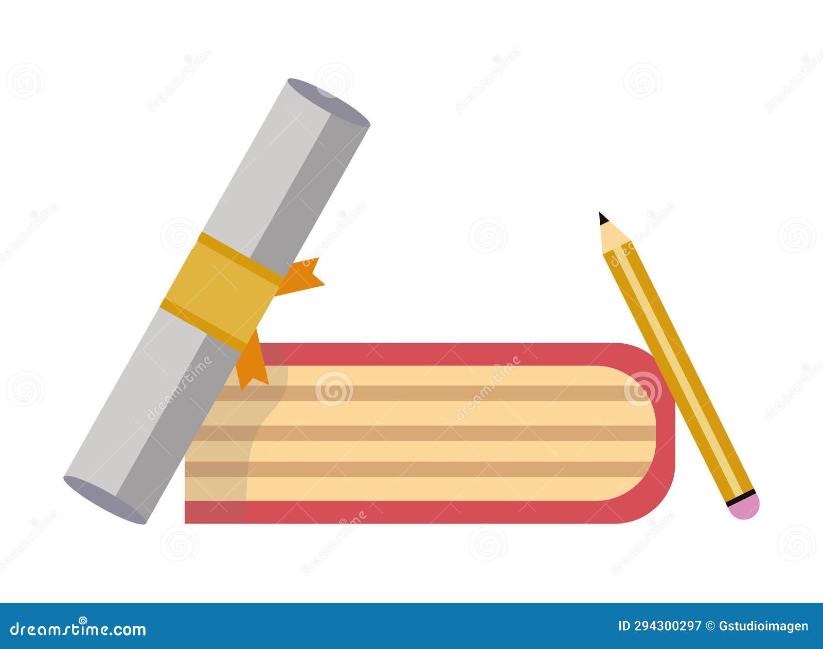 Graduation Diploma and Book Stock Vector - Illustration of achievement ...