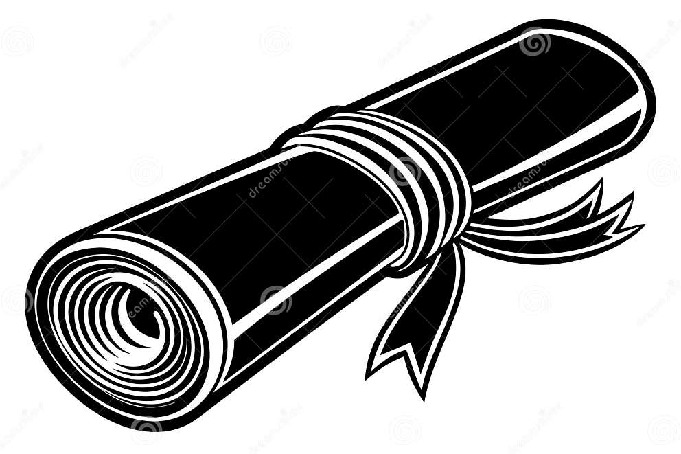 Graduation diploma icon stock illustration. Illustration of ...