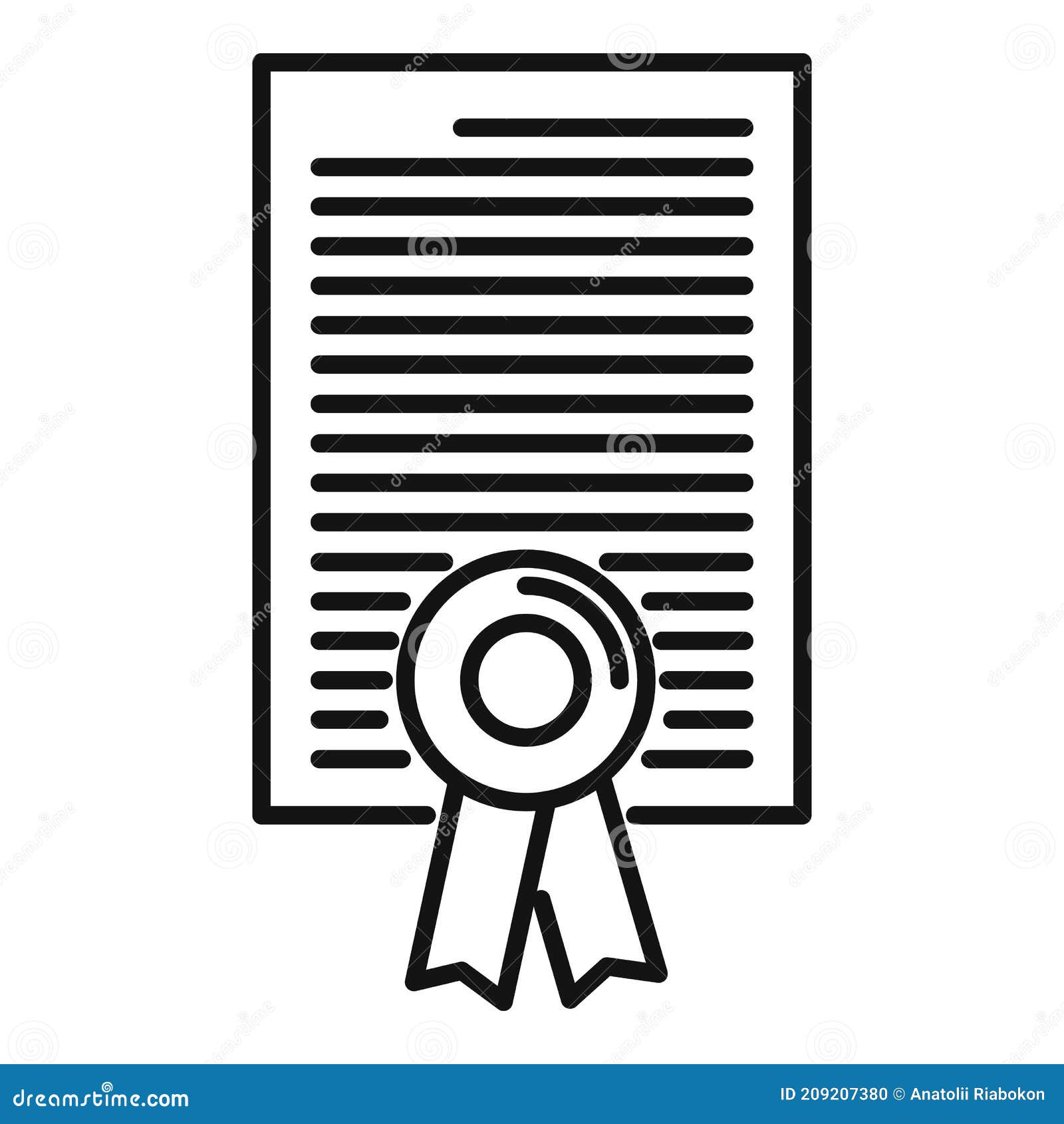 Graduation Diploma Icon, Outline Style Stock Vector - Illustration of ...