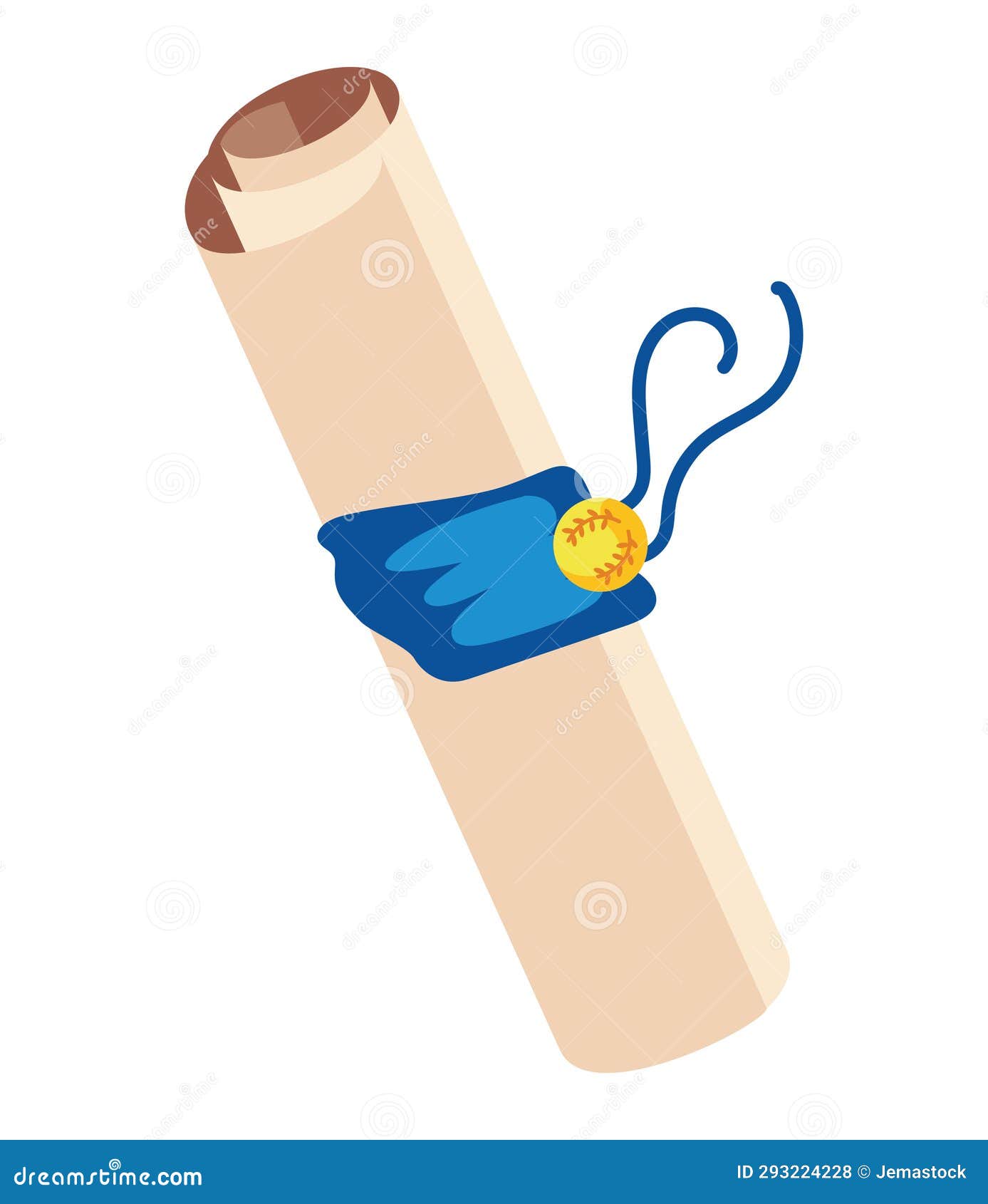 Graduation Diploma Roll Design Stock Illustration - Illustration of ...