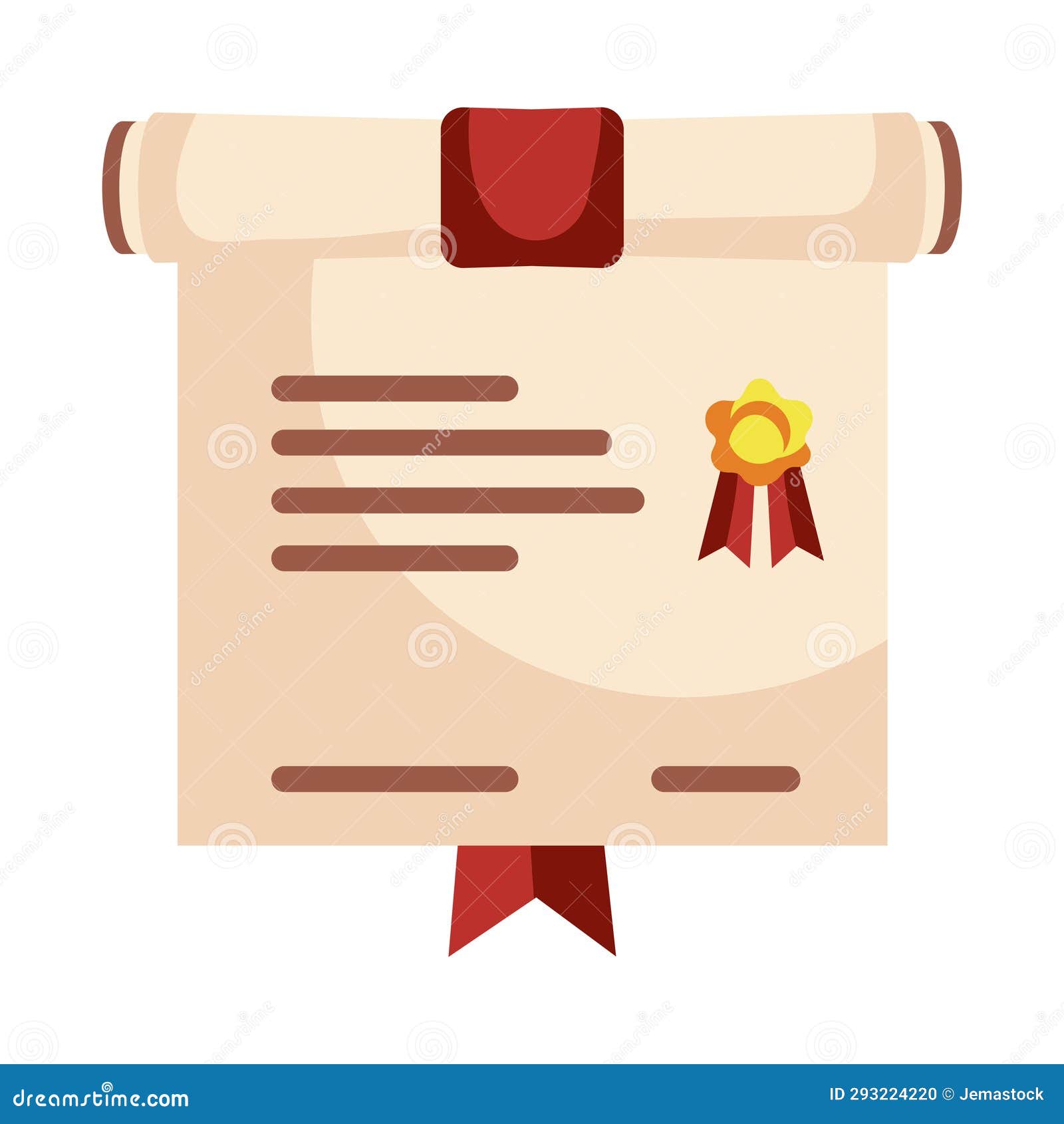 Graduation diploma roll stock illustration. Illustration of vector ...