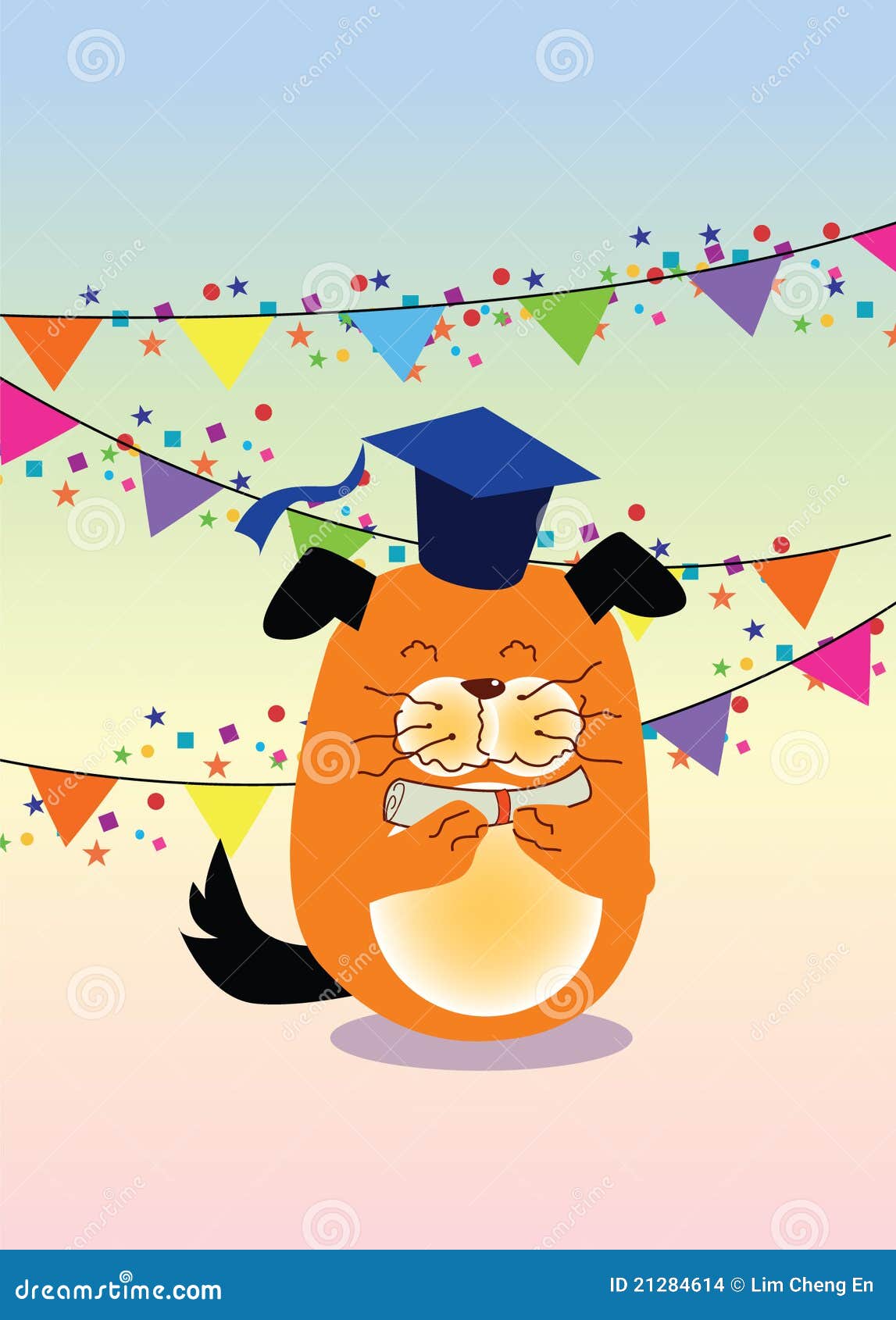 Graduation, dog stock vector. Illustration of success - 21284614