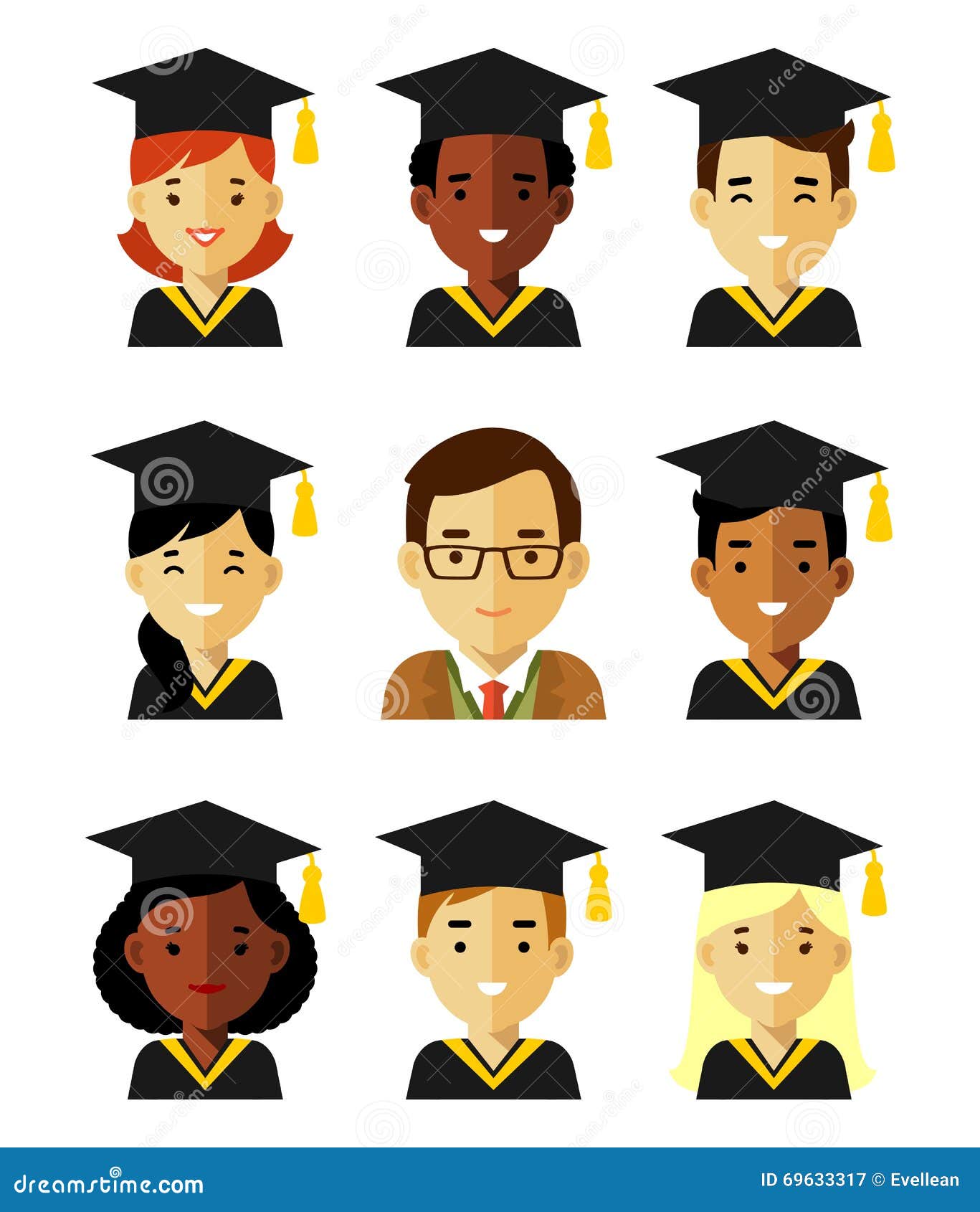 Graduation Avatars Stock Illustrations – 279 Graduation Avatars Stock ...
