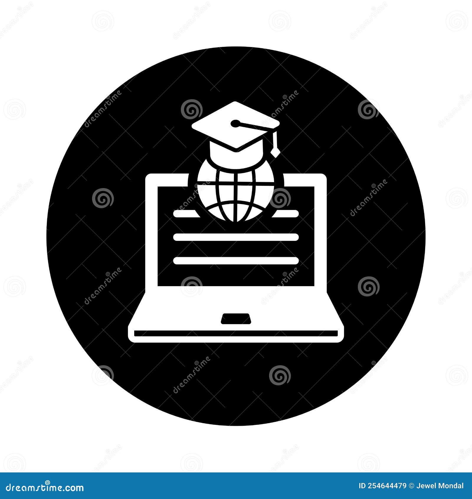 Graduation, Education, Study, Elearning Icon. Black Vector Sketch Stock ...