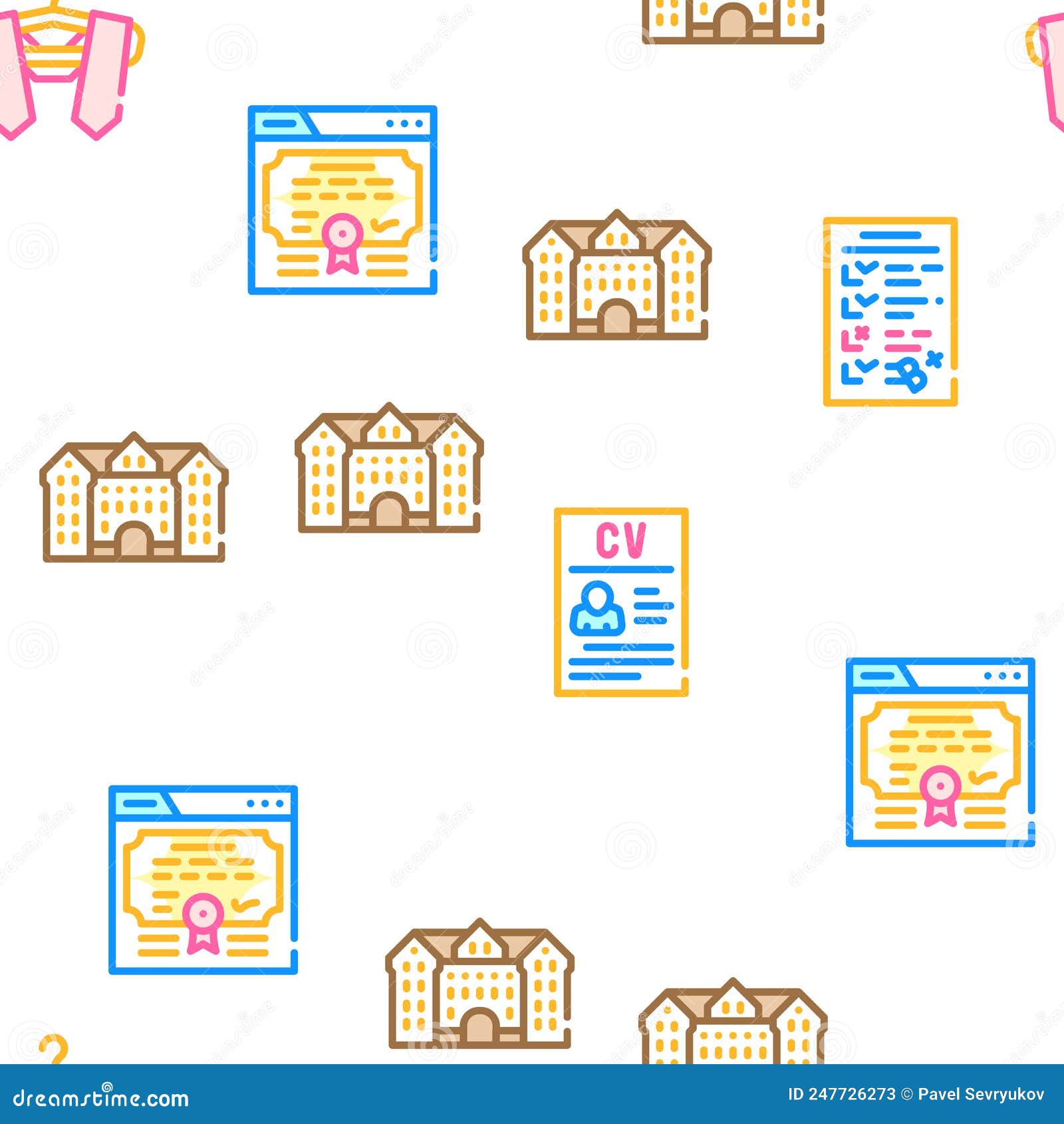 Graduation Education Vector Seamless Pattern Stock Vector ...