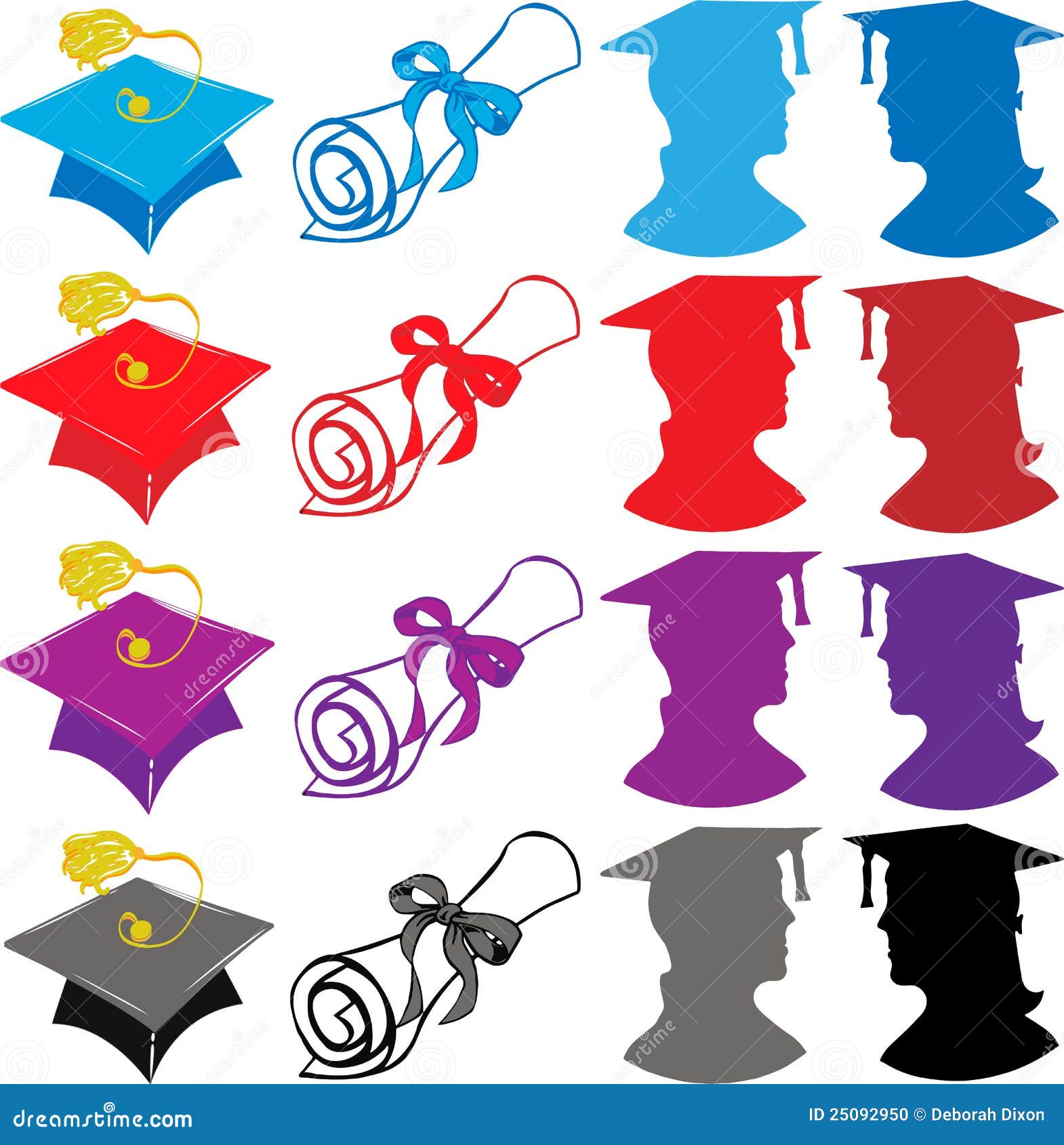 Graduation Elements stock vector. Illustration of isolated - 25092950