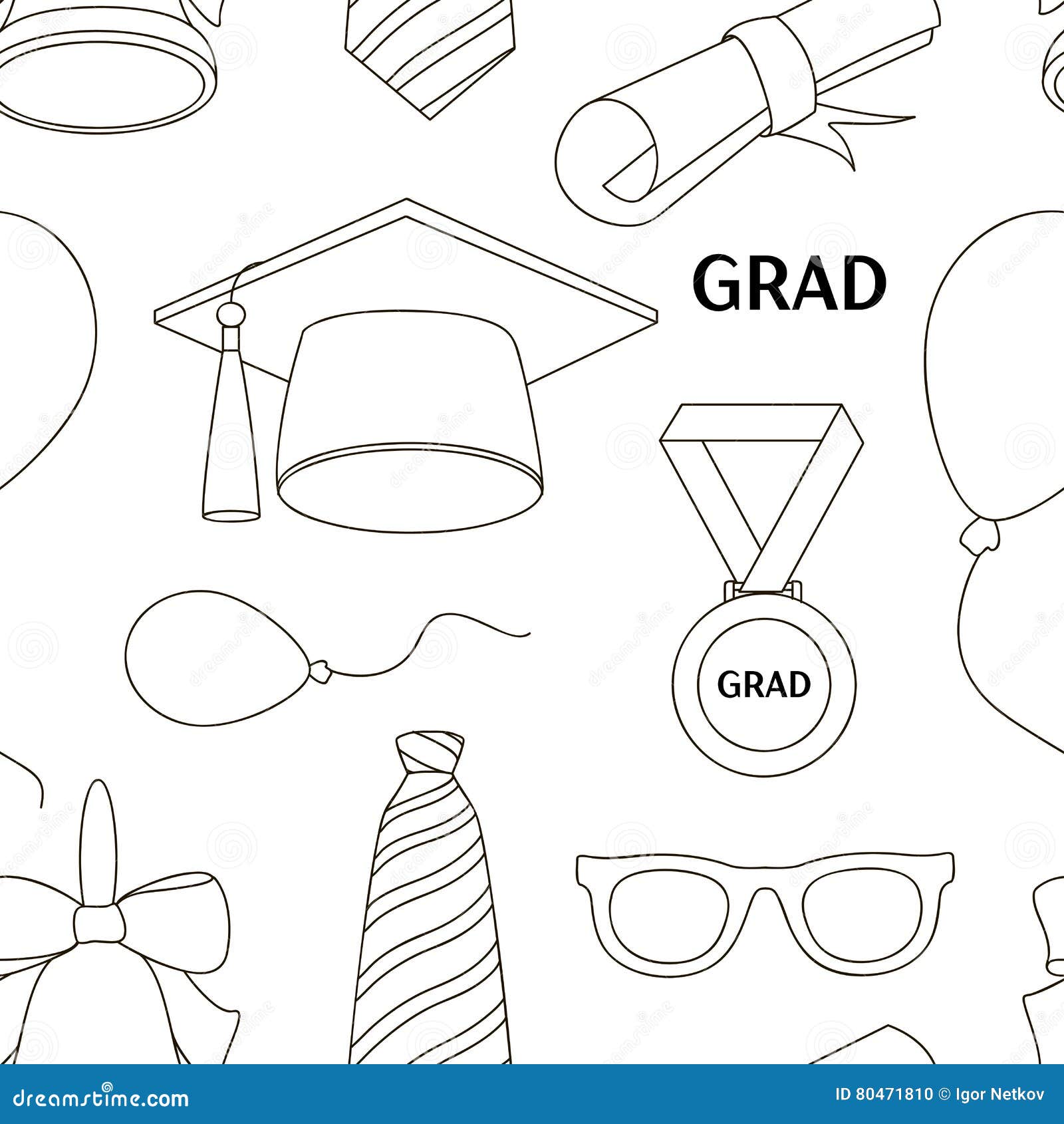 Graduation Elements Set Pattern Stock Vector - Illustration of class ...