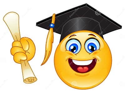 Graduation emoticon stock vector. Illustration of education - 19653875