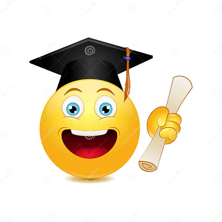 Graduation emoticon stock vector. Illustration of icon - 40231677