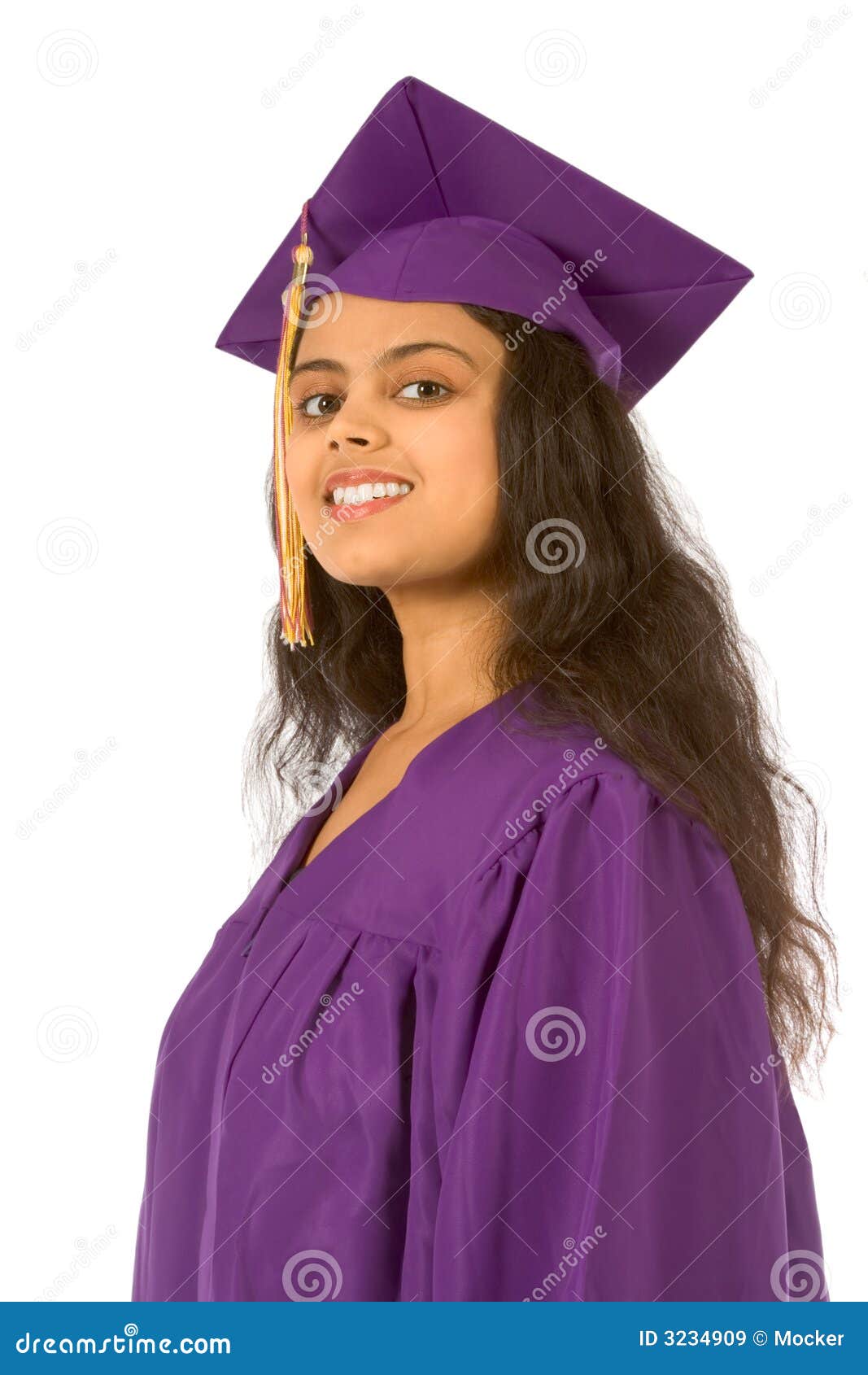 Graduation of Ethnic Student Stock Image - Image of attractive, gown ...