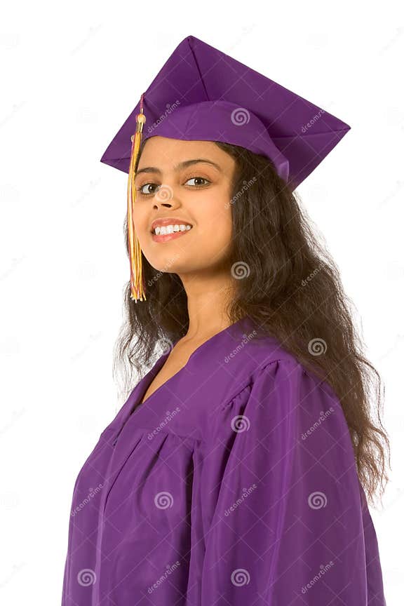 Graduation of Ethnic Student Stock Image - Image of attractive, gown ...