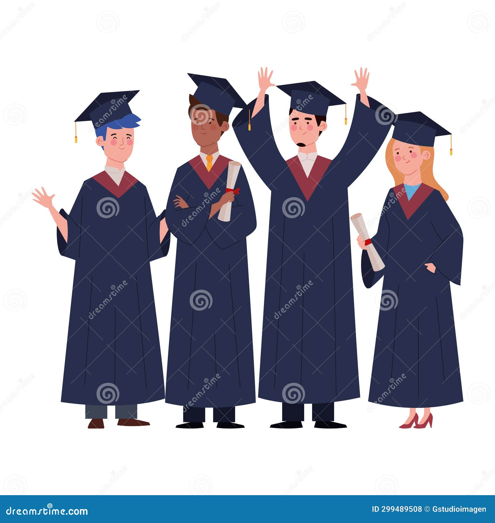 Graduation Event People Illustration Stock Illustration - Illustration ...