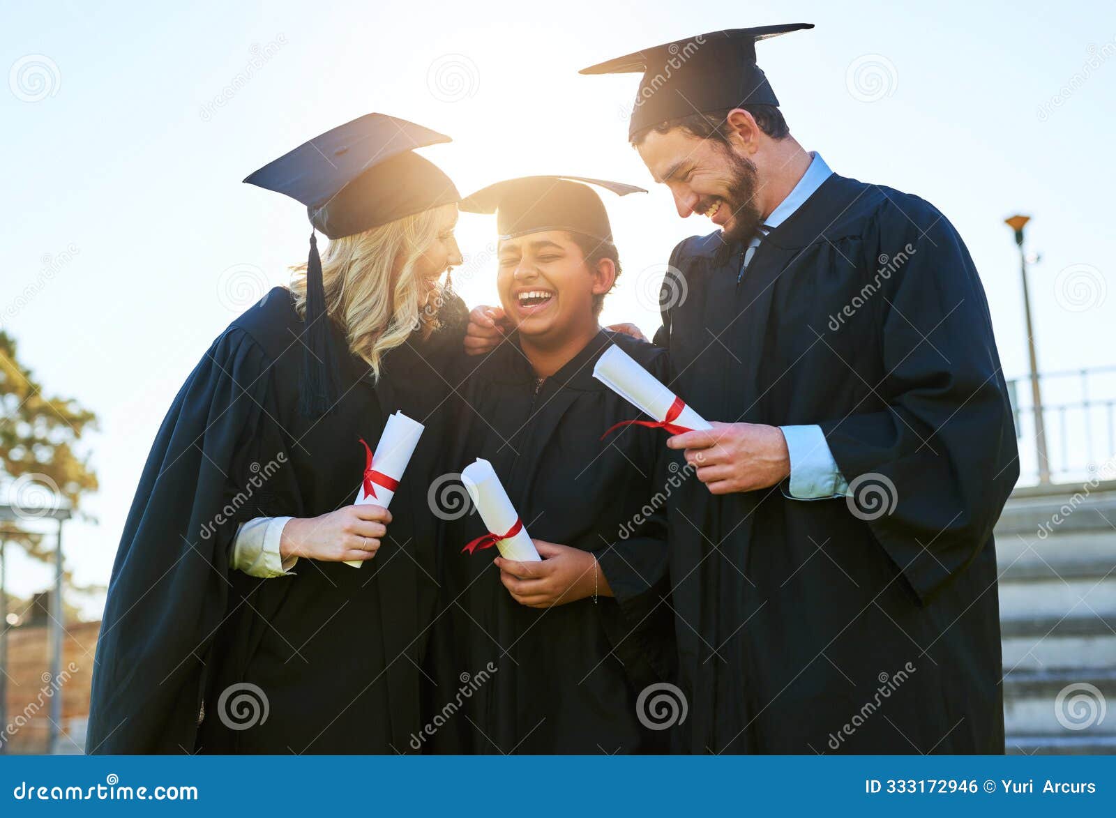 Graduation, Excited and Students on Campus with Award, Support and ...