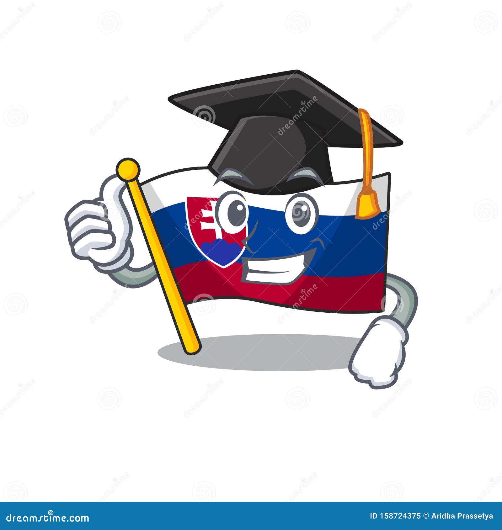 Graduation Flag Myanmar Was Hoisted Cartoon Pole Vector Illustration ...