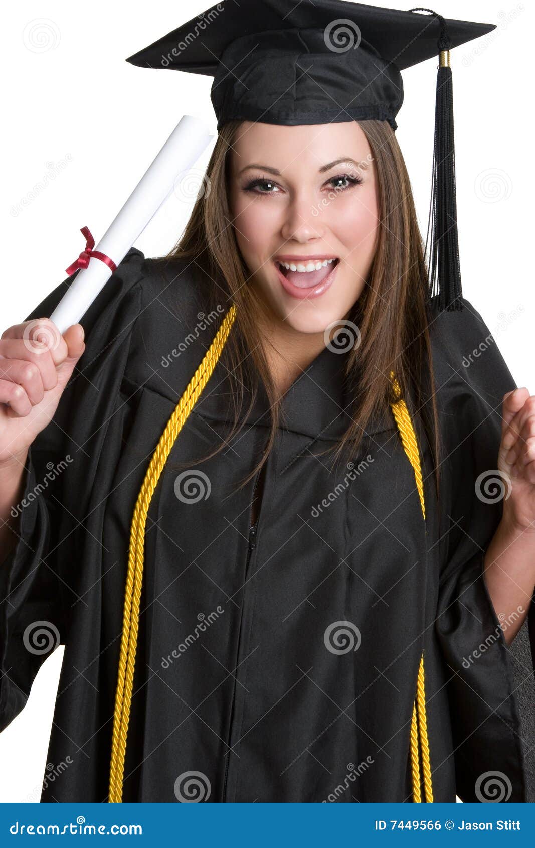 Graduation Girl stock photo. Image of diploma, teen, graduate - 7449566