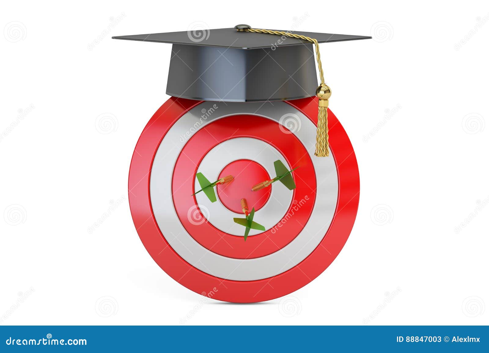 Graduation Goal, Education Target Concept, 3D Rendering Stock ...