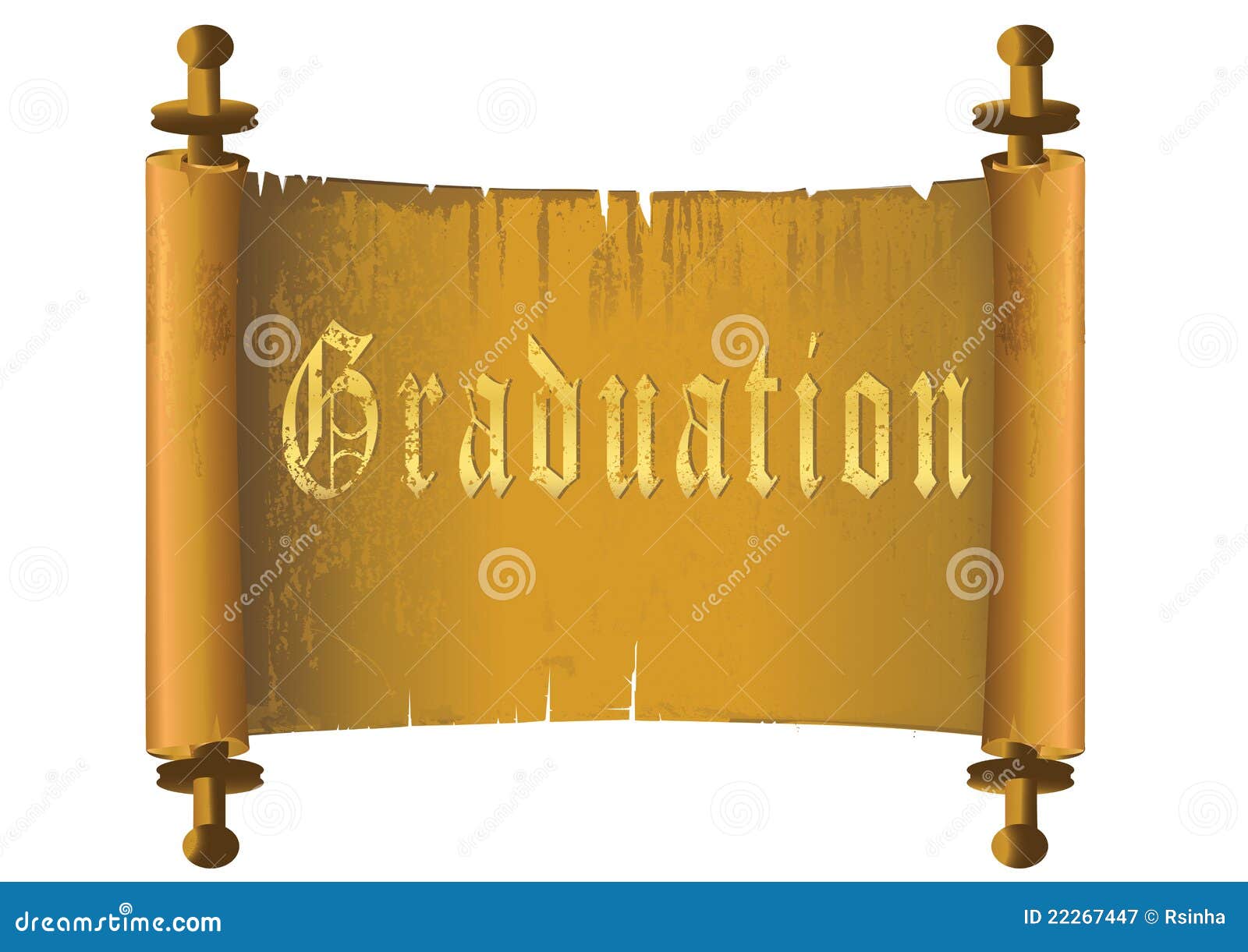 Graduation Gold Certificate Scrolls Stock Vector - Illustration of ...