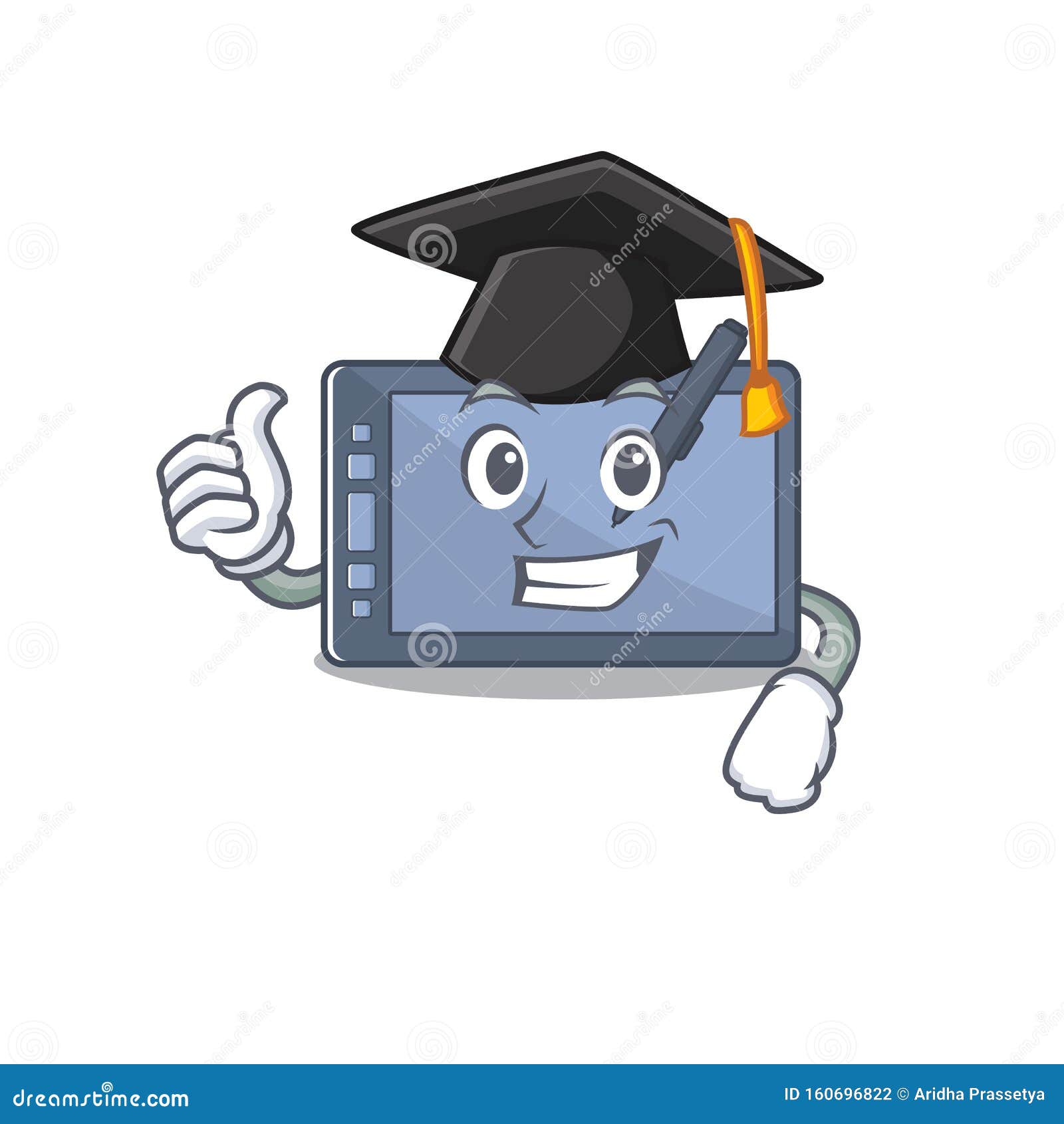 Graduation Graphic Tablet Character with Shape Mascot Stock Vector ...