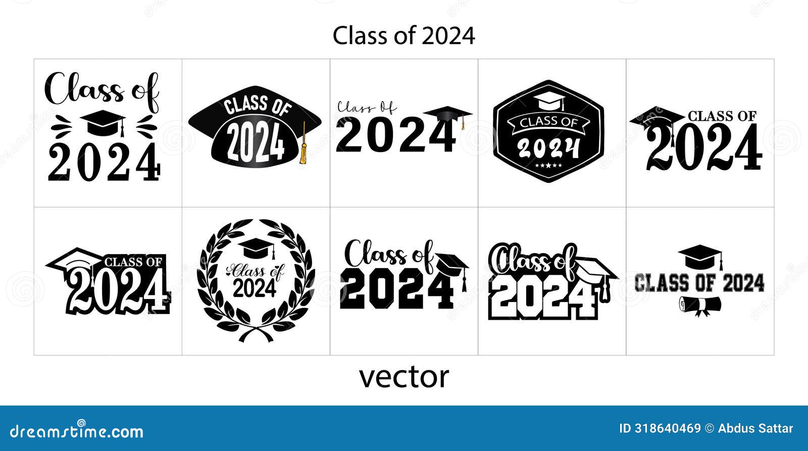 Class of 2024 Graduation Greeting Card Vector Design. Congratulations ...