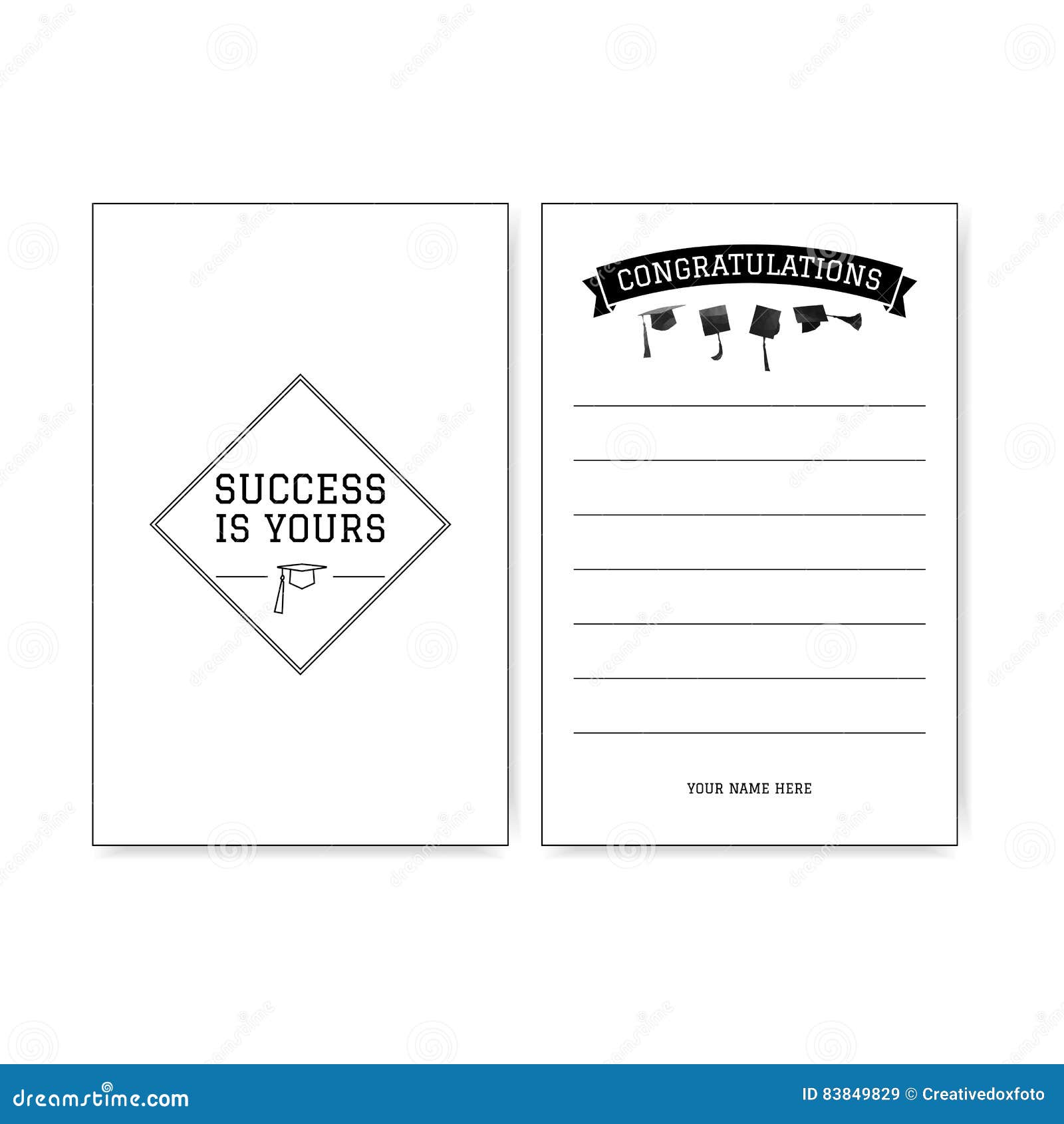 Graduation Greeting Card Vector Stock Vector - Illustration of ...