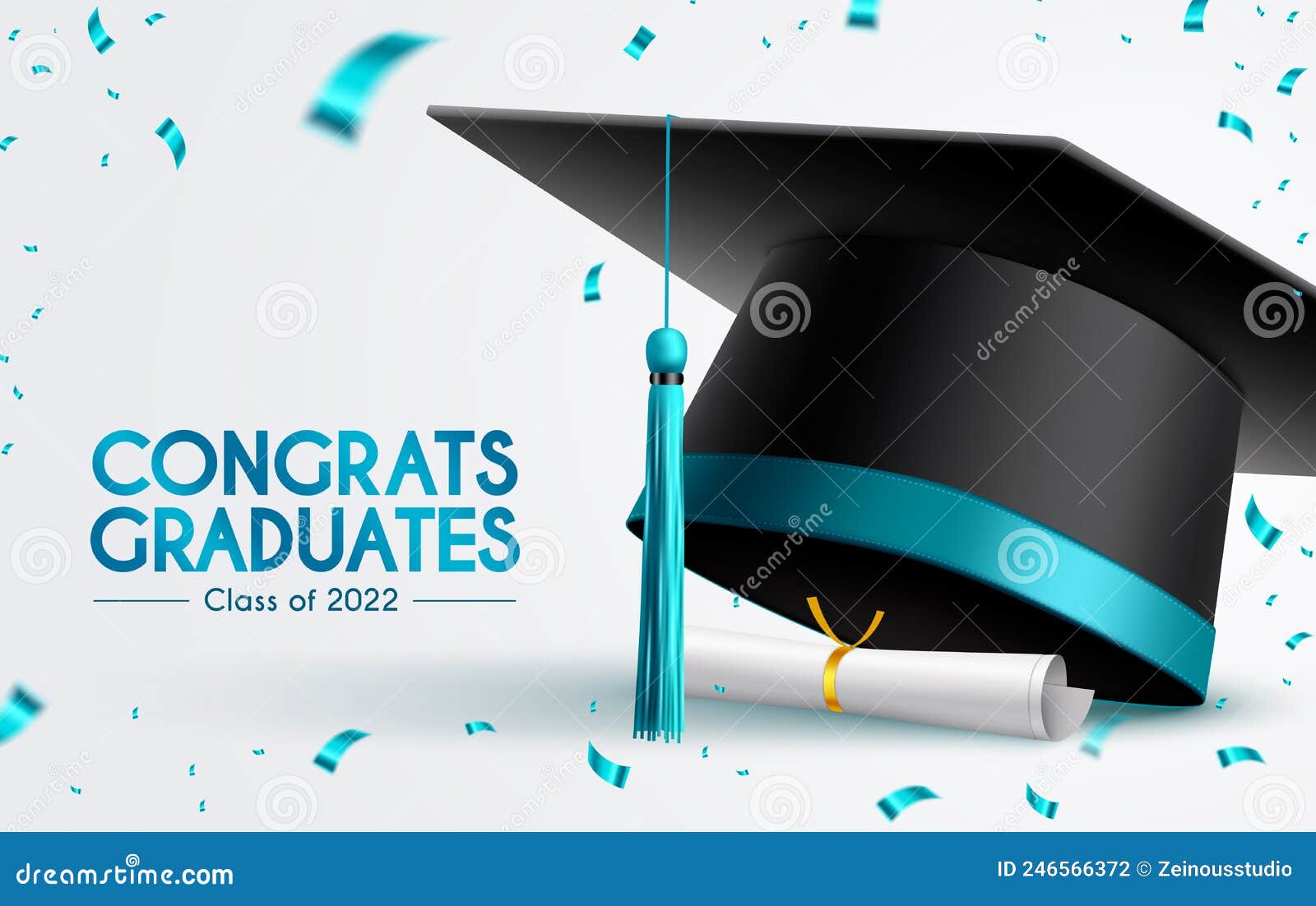 Graduation 2022 Greeting Vector Design. Congrats Graduates Text with 3d ...