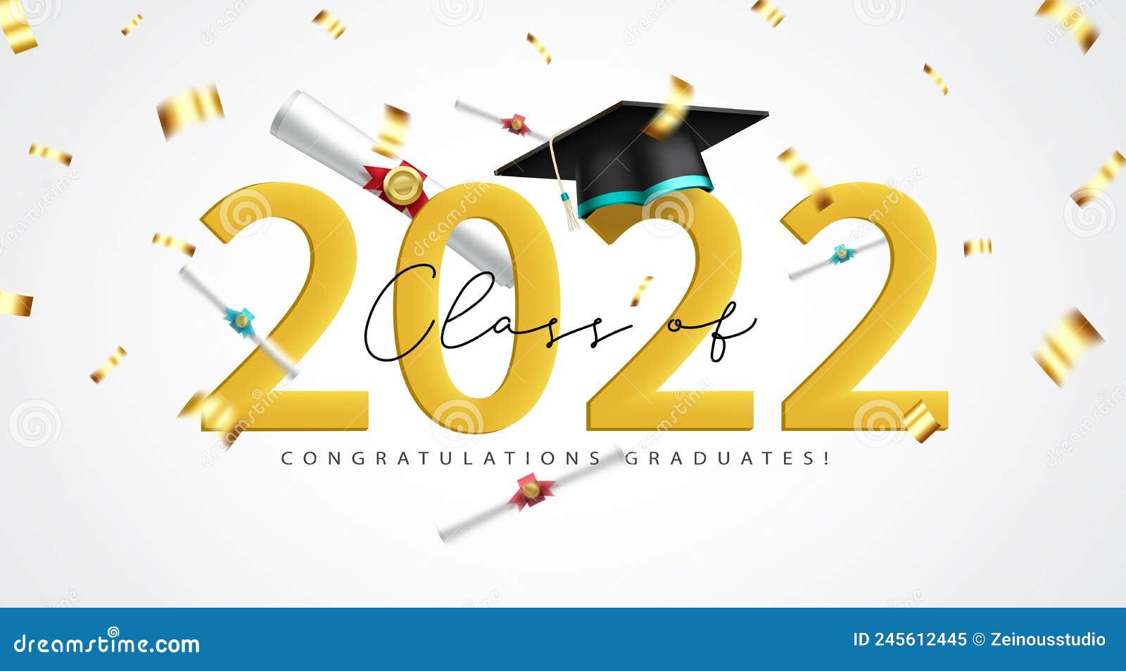 Graduation Greeting Vector Design. Congratulations Class Of 2022 ...