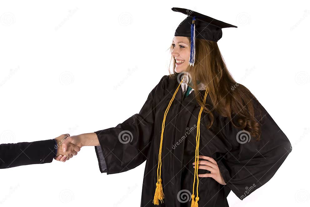 Graduation handshake stock image. Image of emotion, graduation - 12198519