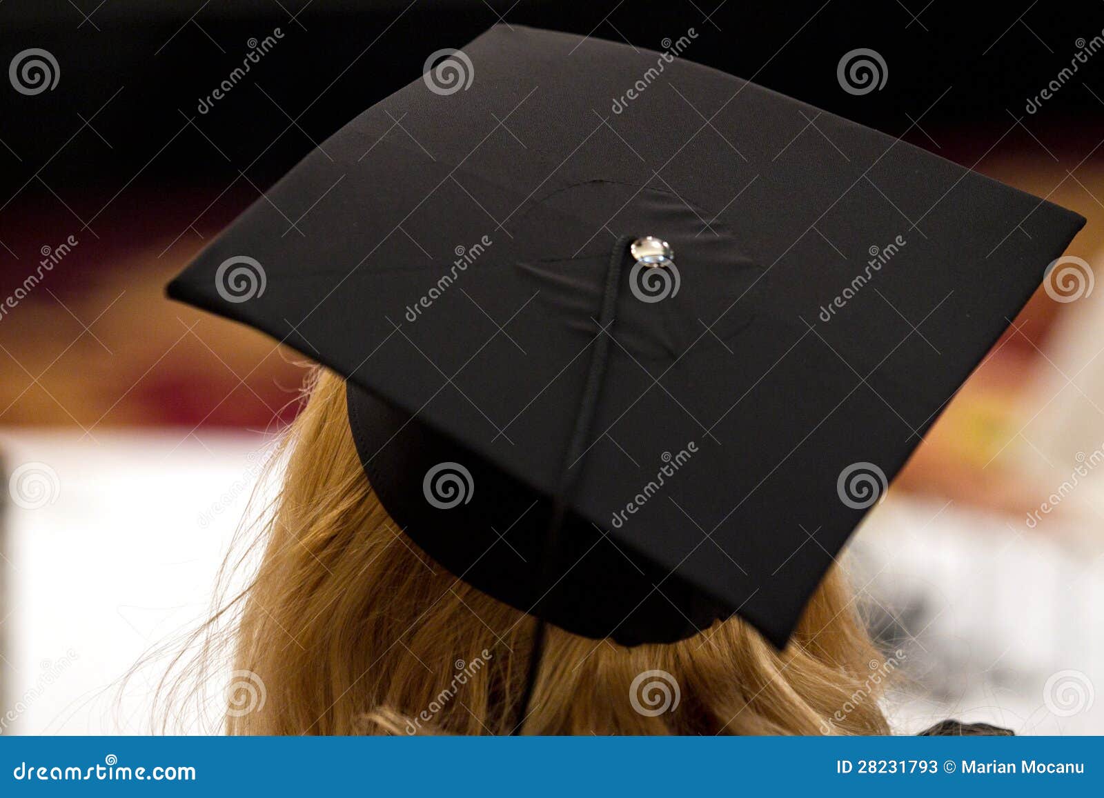 Graduation hat stock image. Image of academic, hair, back - 28231793