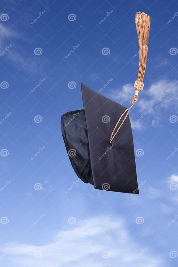 Graduation Hat in the Air stock image. Image of celebration - 5141617
