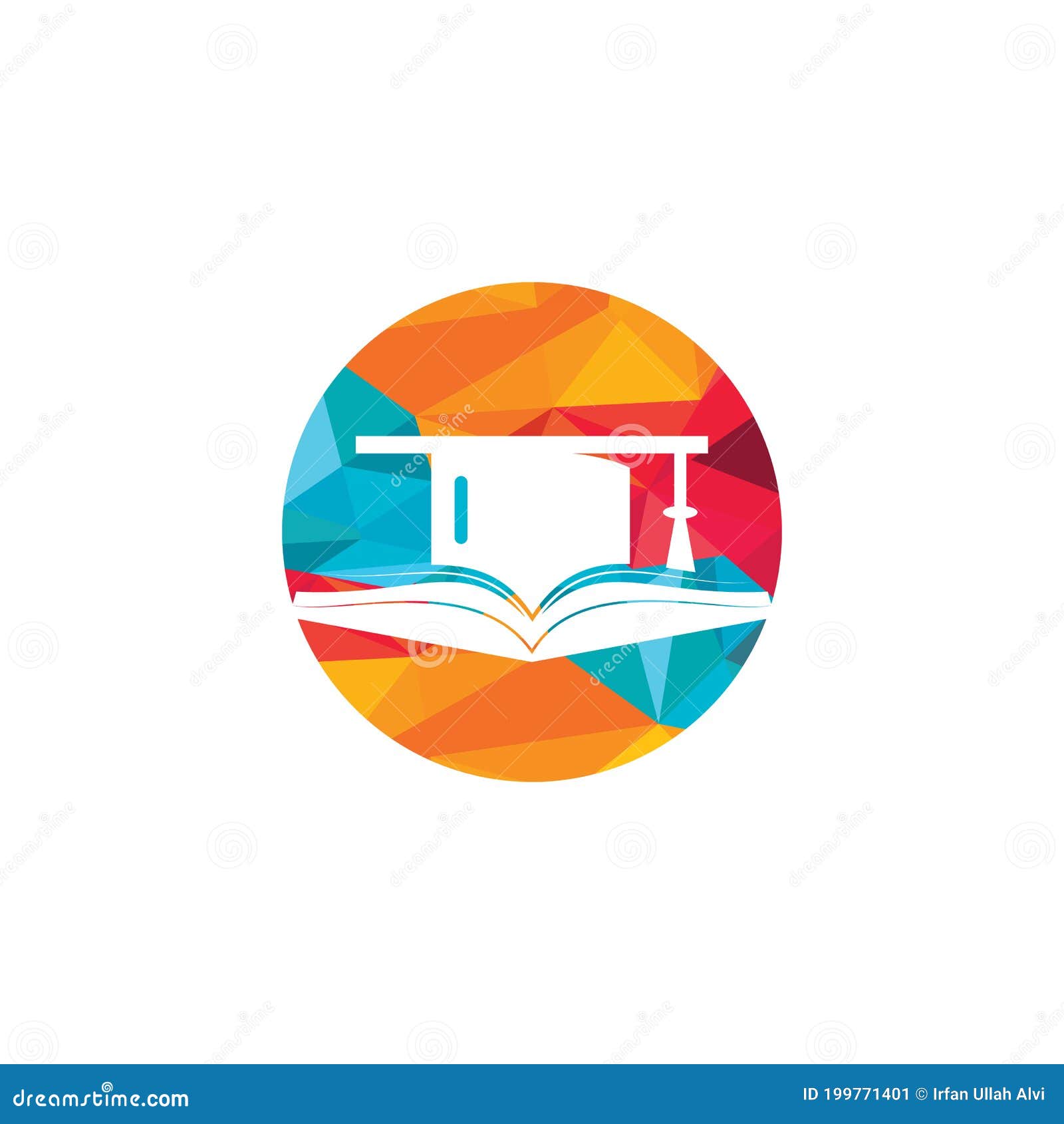 Graduation Hat and Book Vector Logo Template. Stock Vector ...