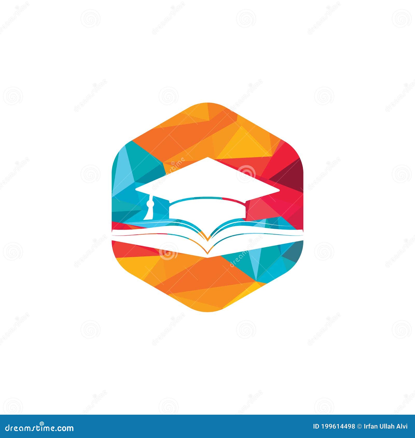 Graduation Hat and Book Vector Logo Template. Stock Illustration ...