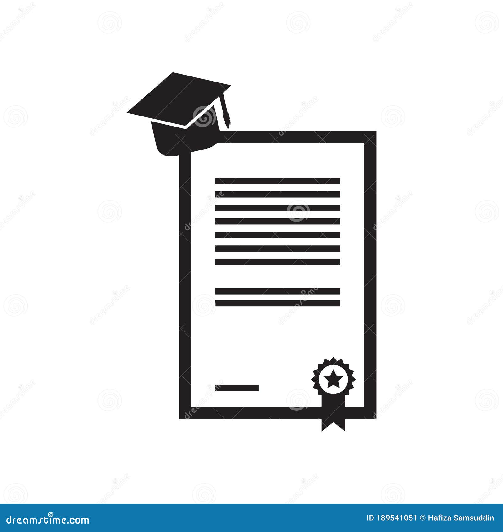 Graduation Hat on a Certificate. Vector Illustration Decorative Design ...