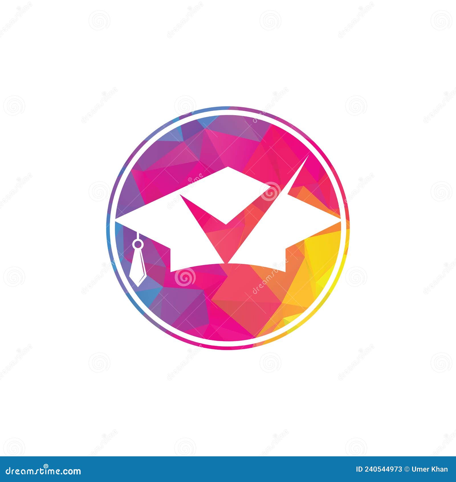 Graduation Hat and Check Logo Design. Stock Vector - Illustration of ...