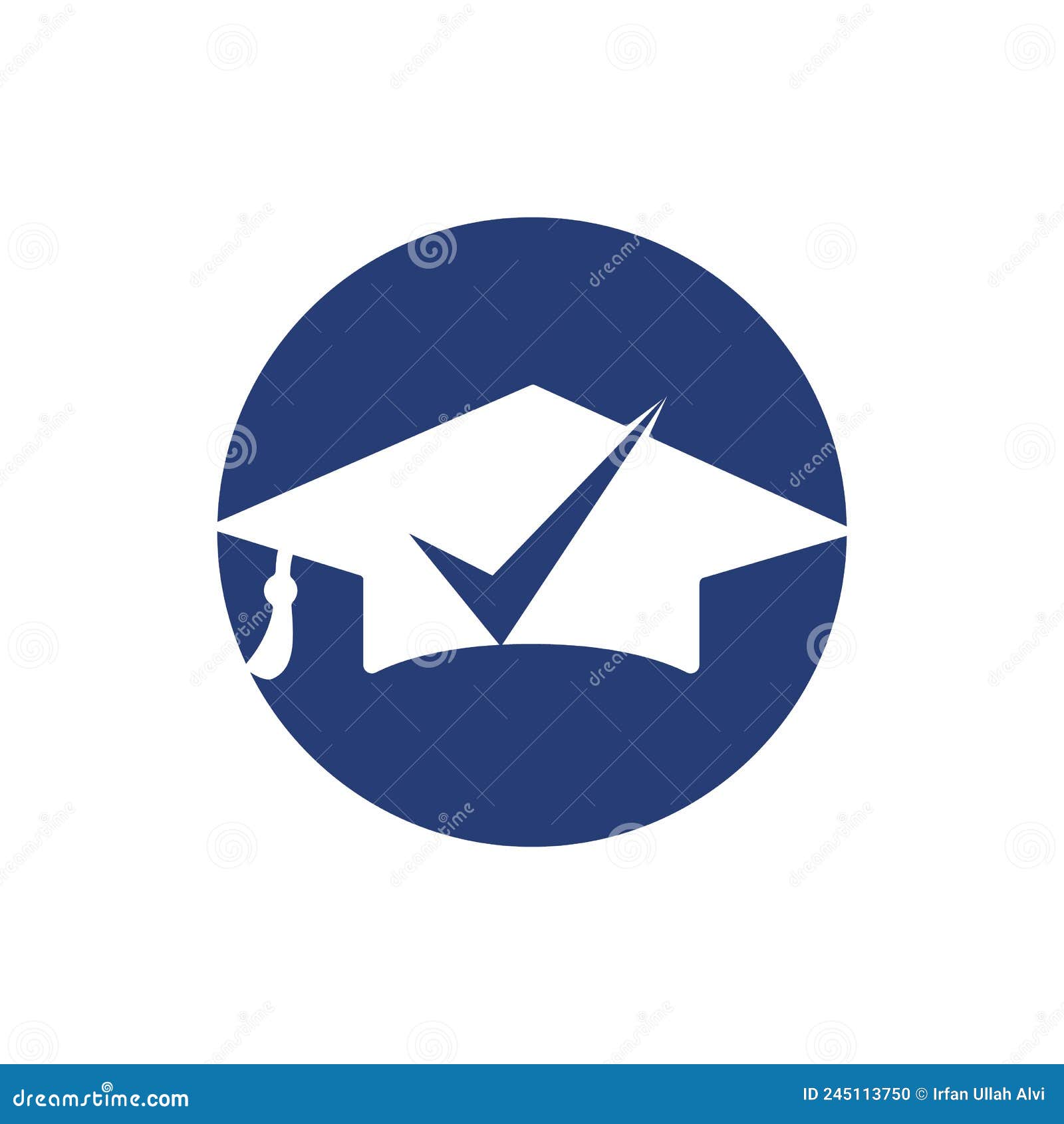 Graduation Hat and Check Mark Icon and Logo Design. Educational and ...