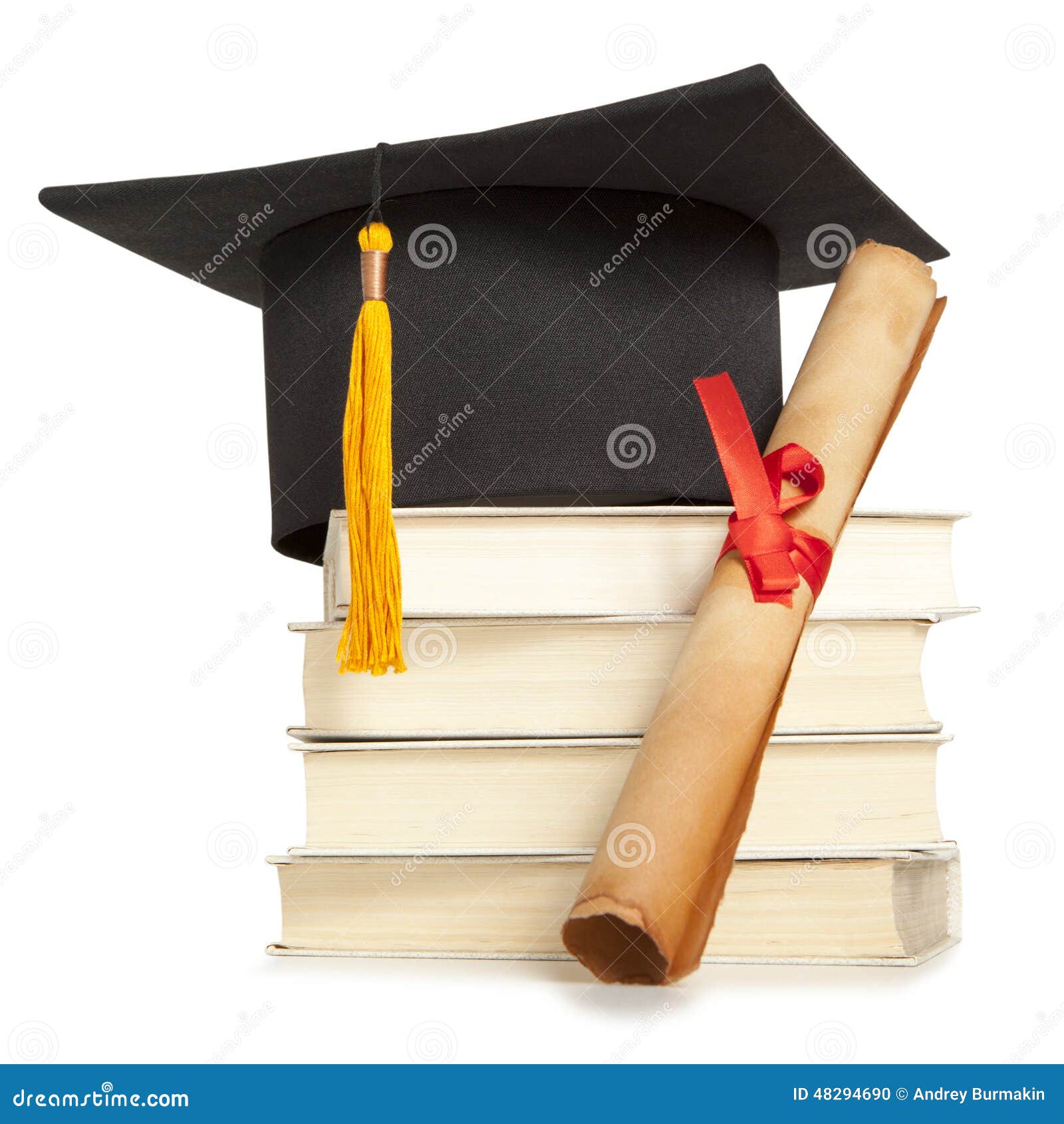 Graduation hat and diploma stock photo. Image of graduation - 48294690