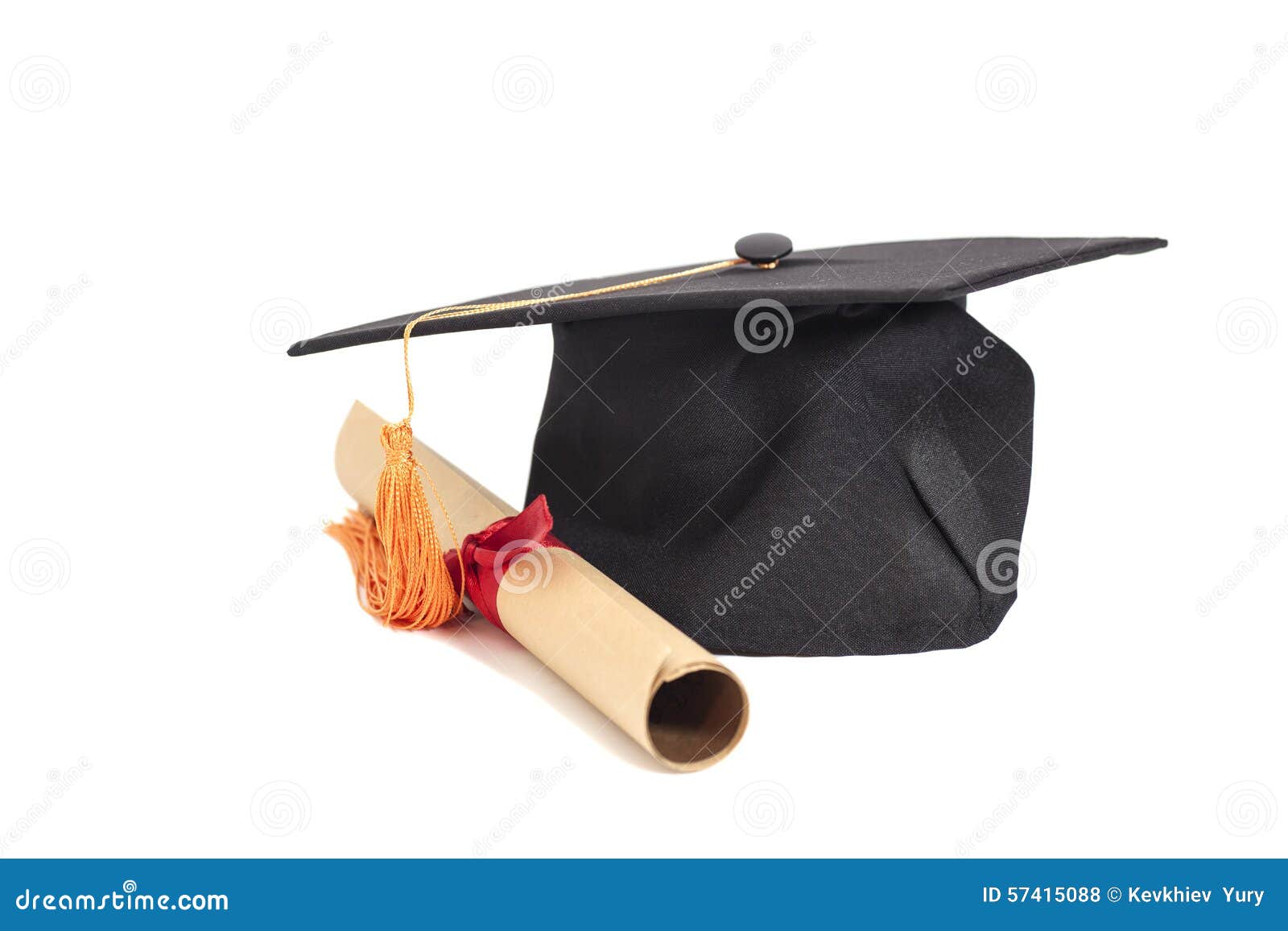 Graduation Hat and Diploma stock photo. Image of isolated - 57415088