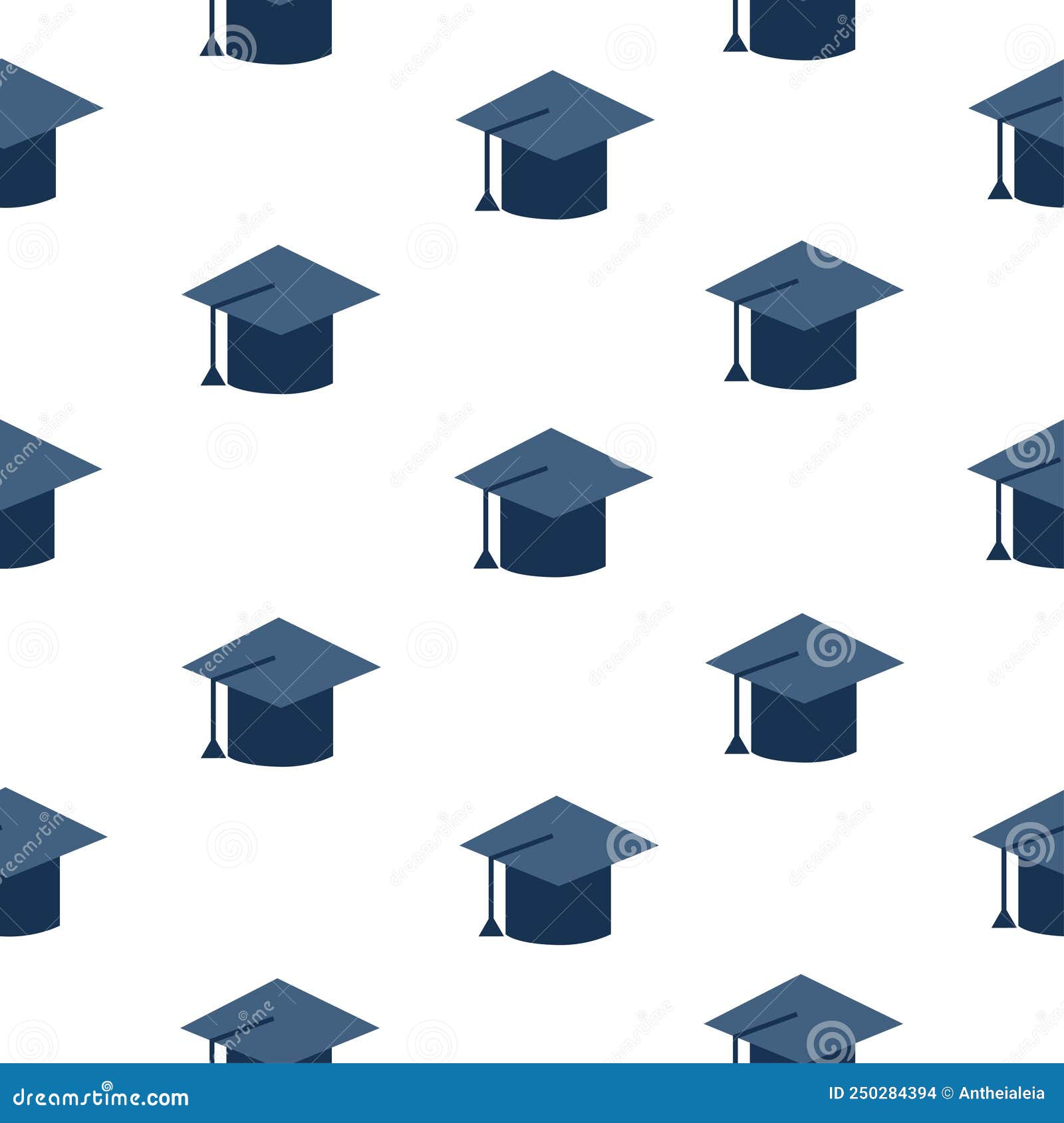 Graduation Hat Doodle Seamless Pattern Background Stock Vector ...