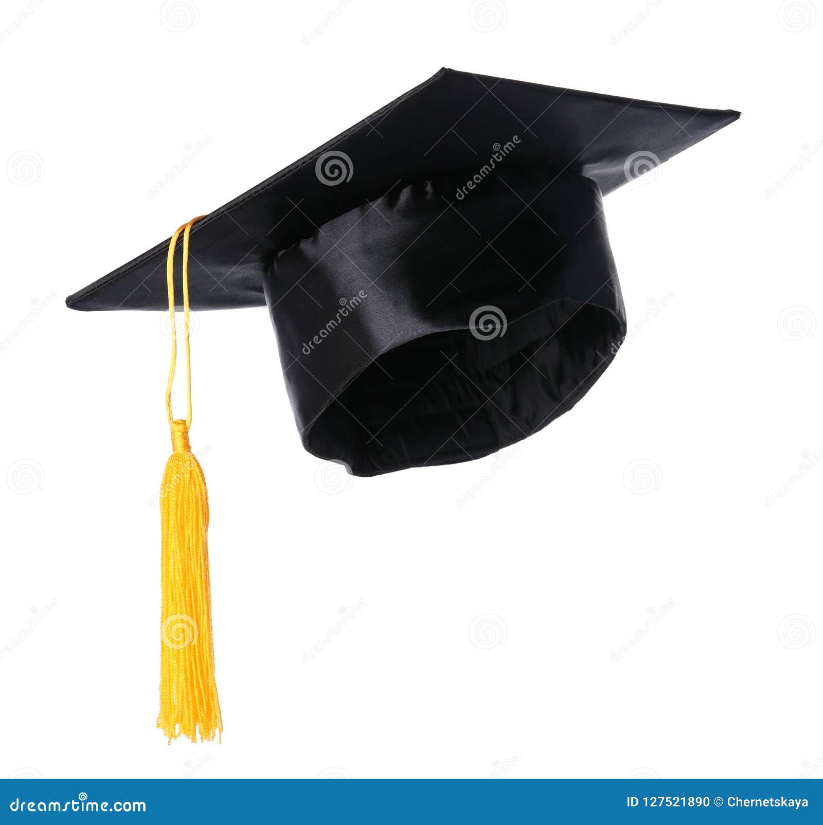 Graduation Hat with Gold Tassel Stock Photo - Image of isolated, gold ...