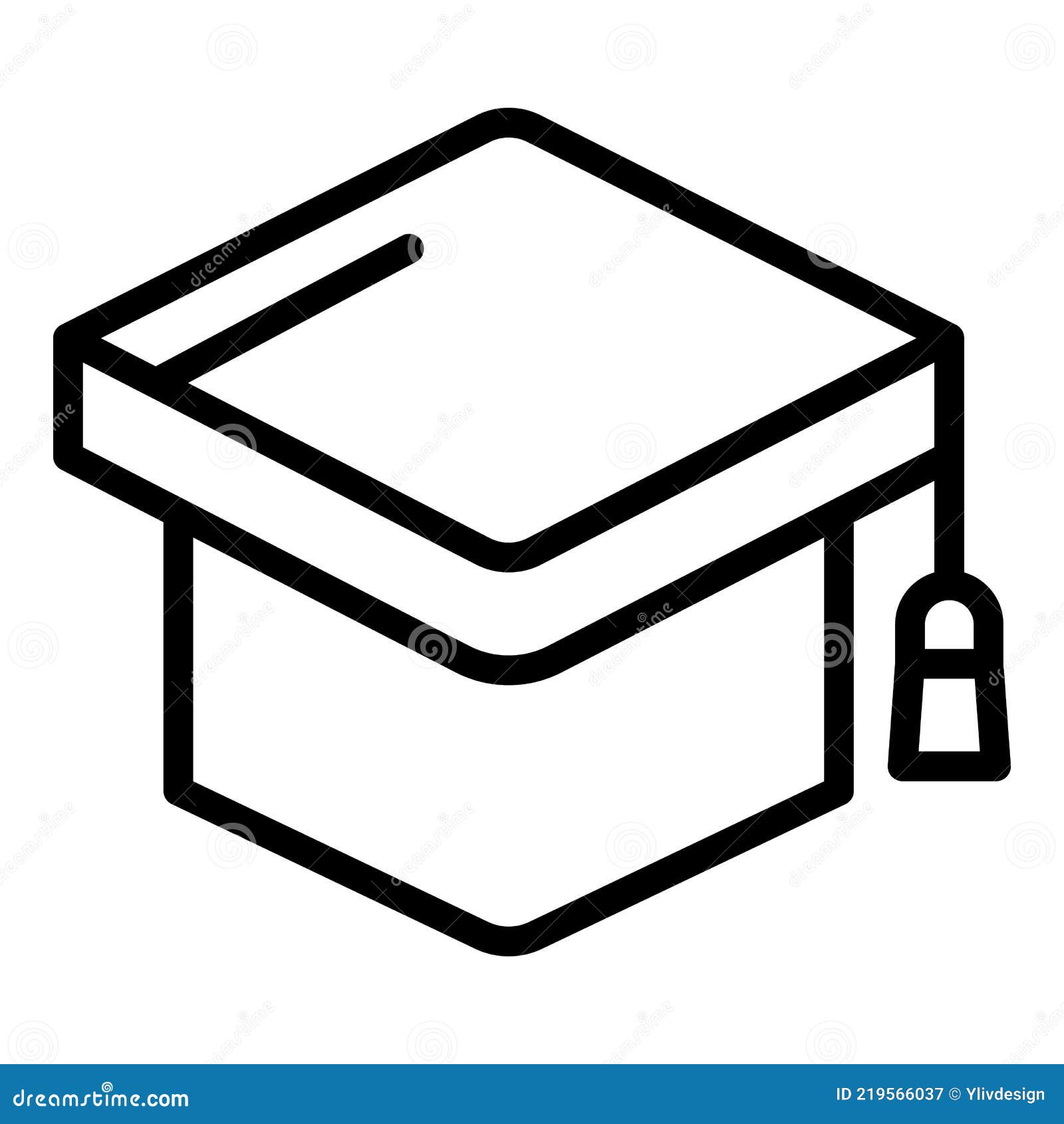 Graduation Hat Icon, Outline Style Stock Vector - Illustration of ...