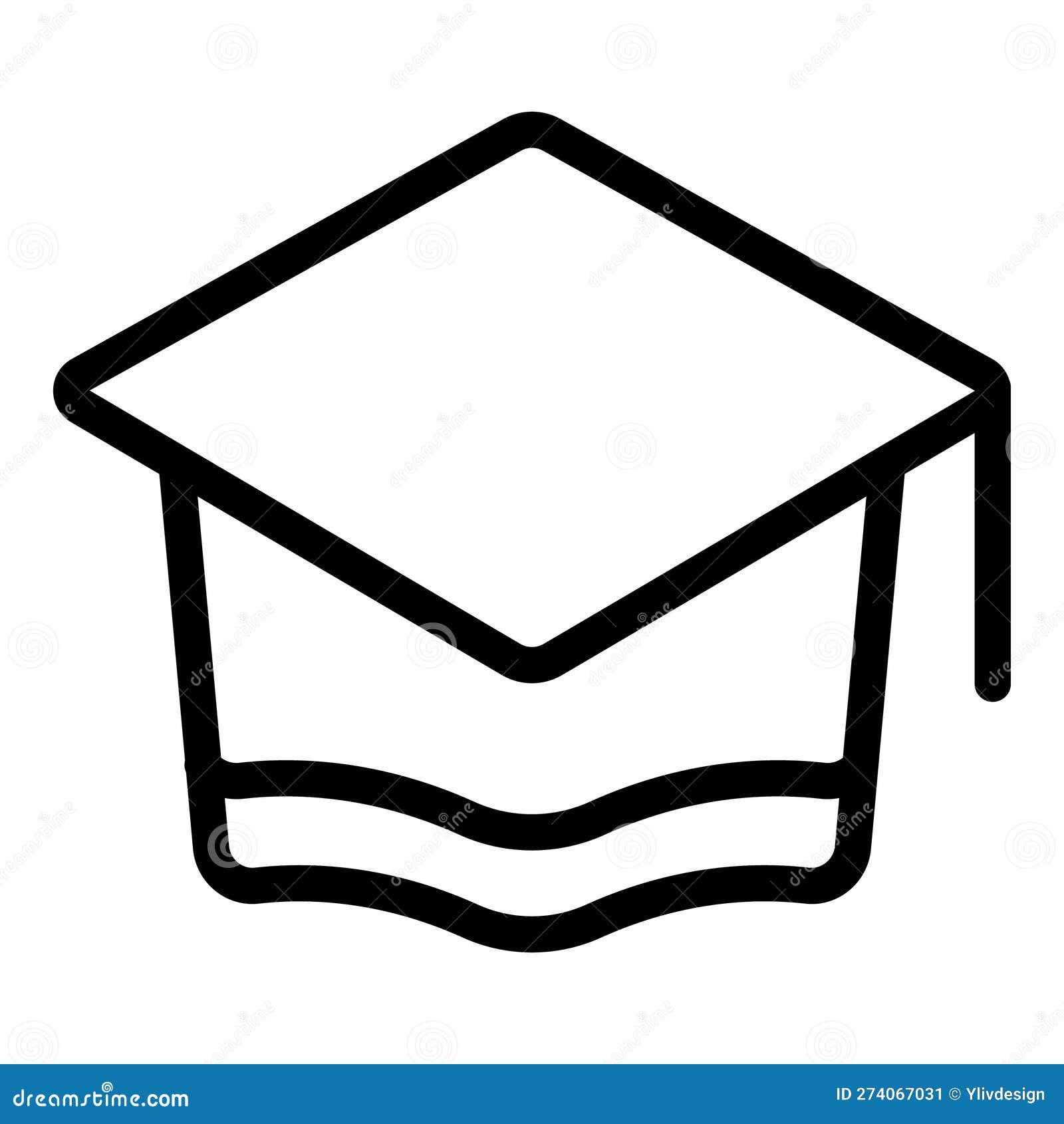 Graduation Hat Icon Outline Vector. Front Design Stock Illustration ...
